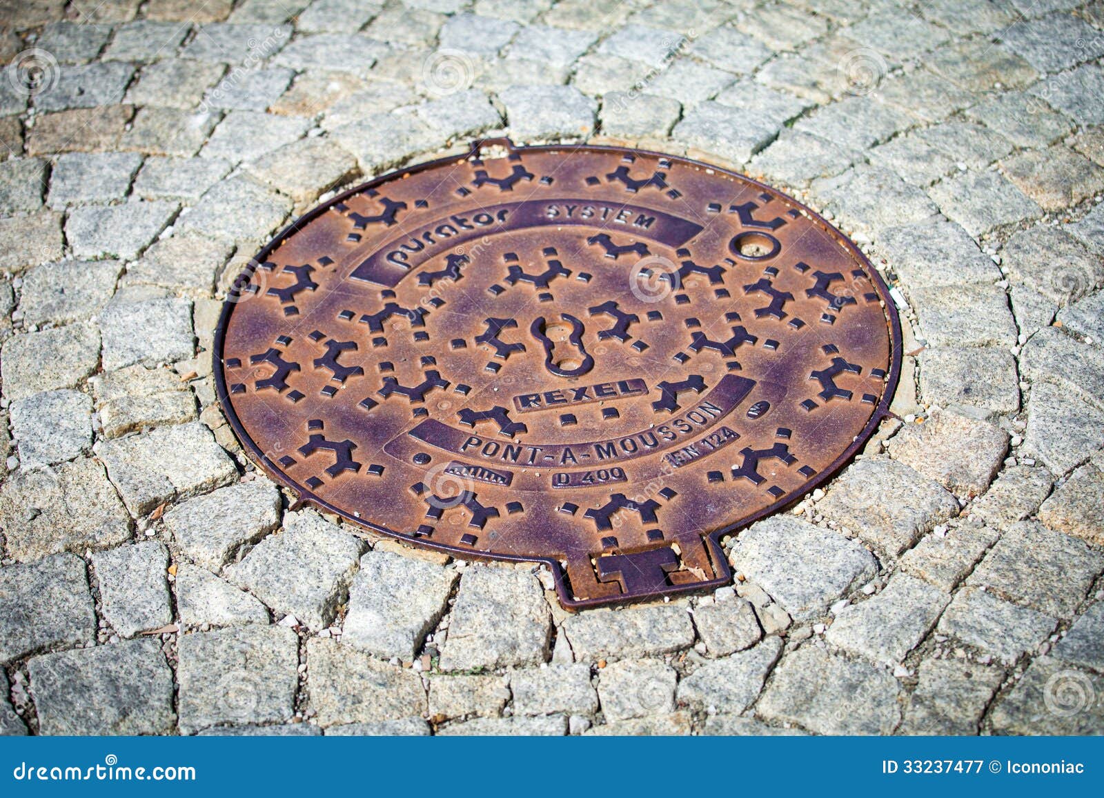 Budapest rusted sewer cap stock image. Image of rusted - 33237477