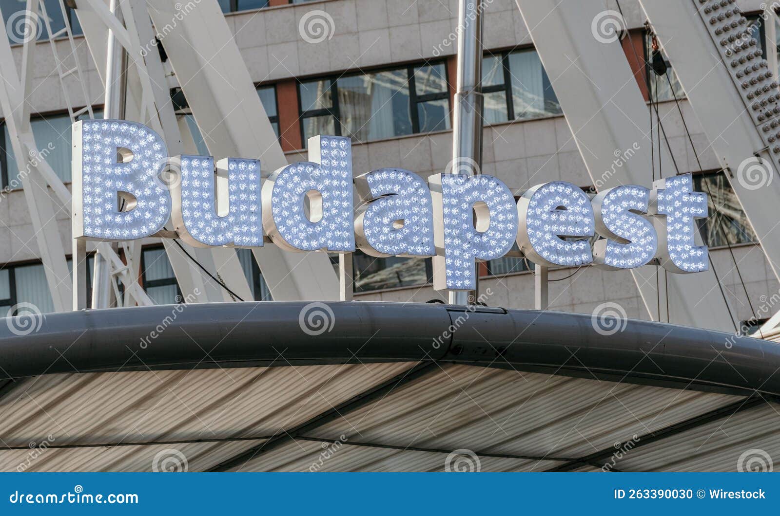 Budapest Sign at the Ferris Wheel Entrance in Budapest Editorial Image ...