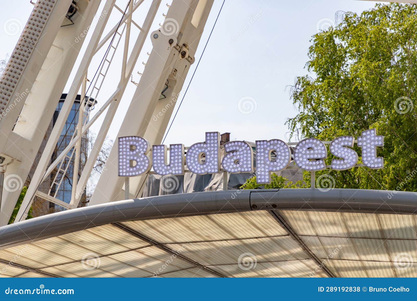 Budapest Sign at the Ferris Wheel Editorial Stock Photo - Image of ...
