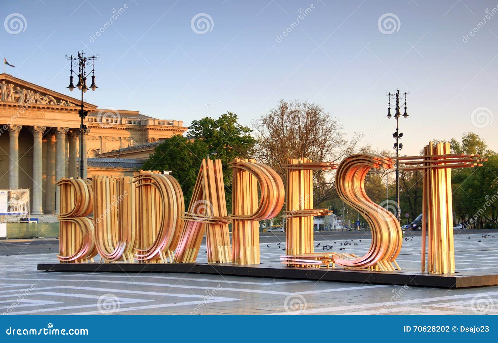 Budapest Sign at Heroes Square Stock Photo - Image of hungary, museum ...