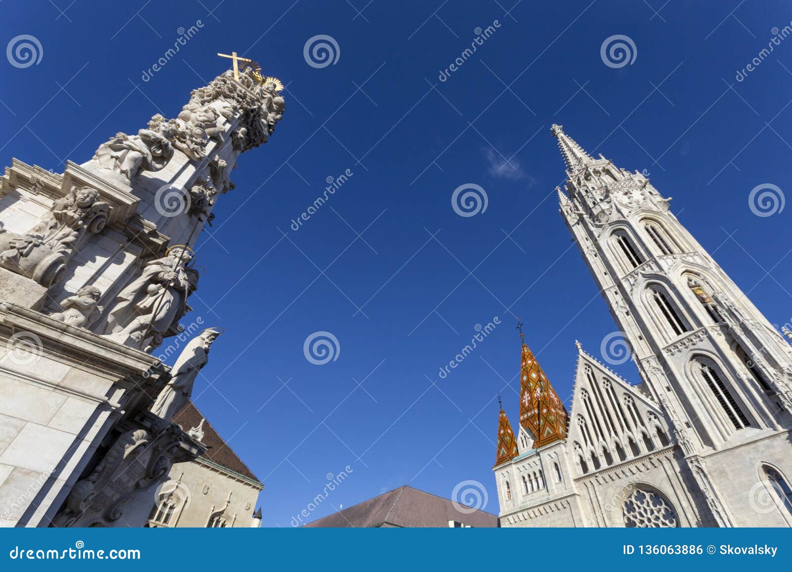 Budapest Square of Holy Trinity Stock Photo - Image of hungarian ...