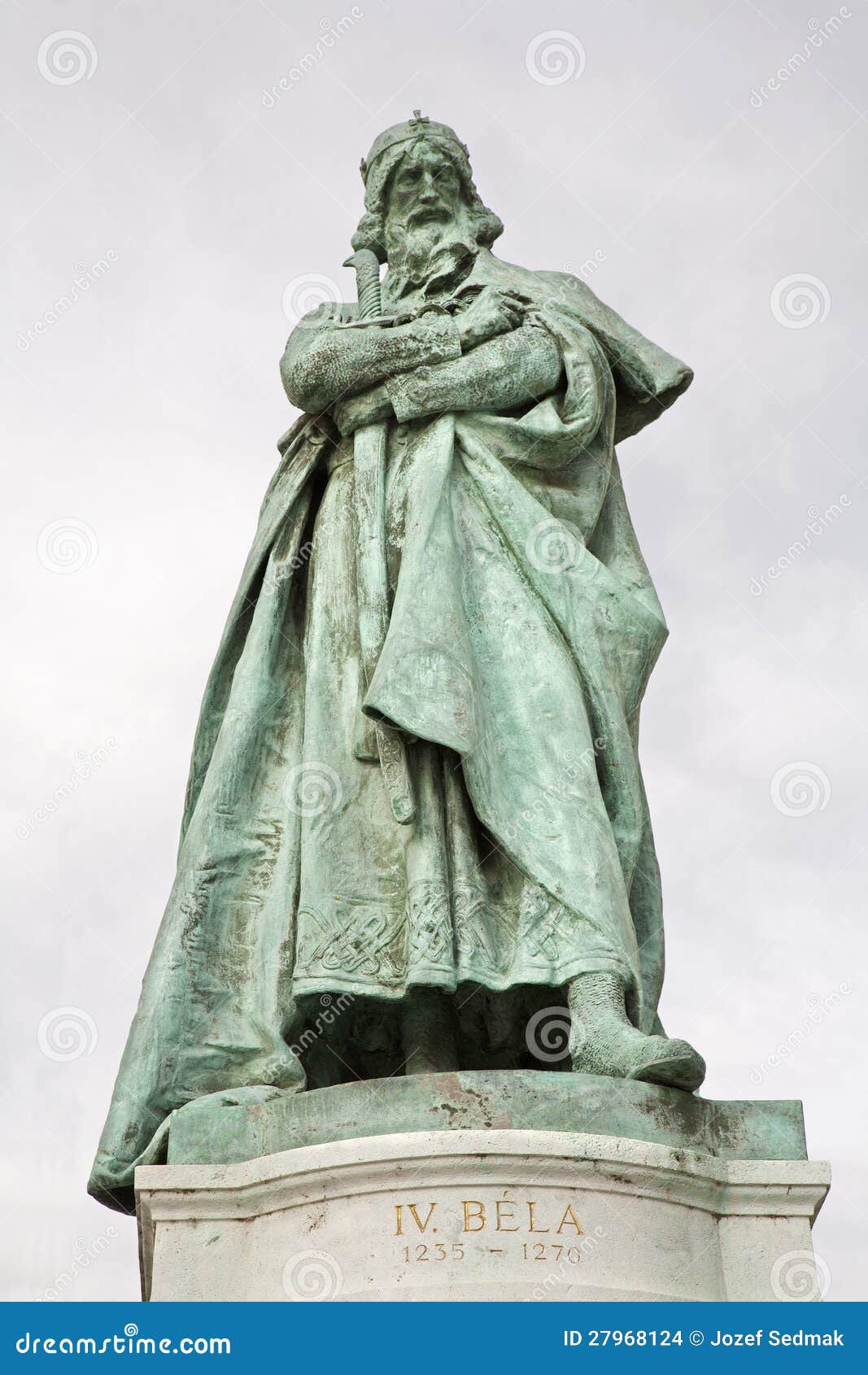 Budapest - Statue of King Bela IV Stock Photo - Image of millennium ...