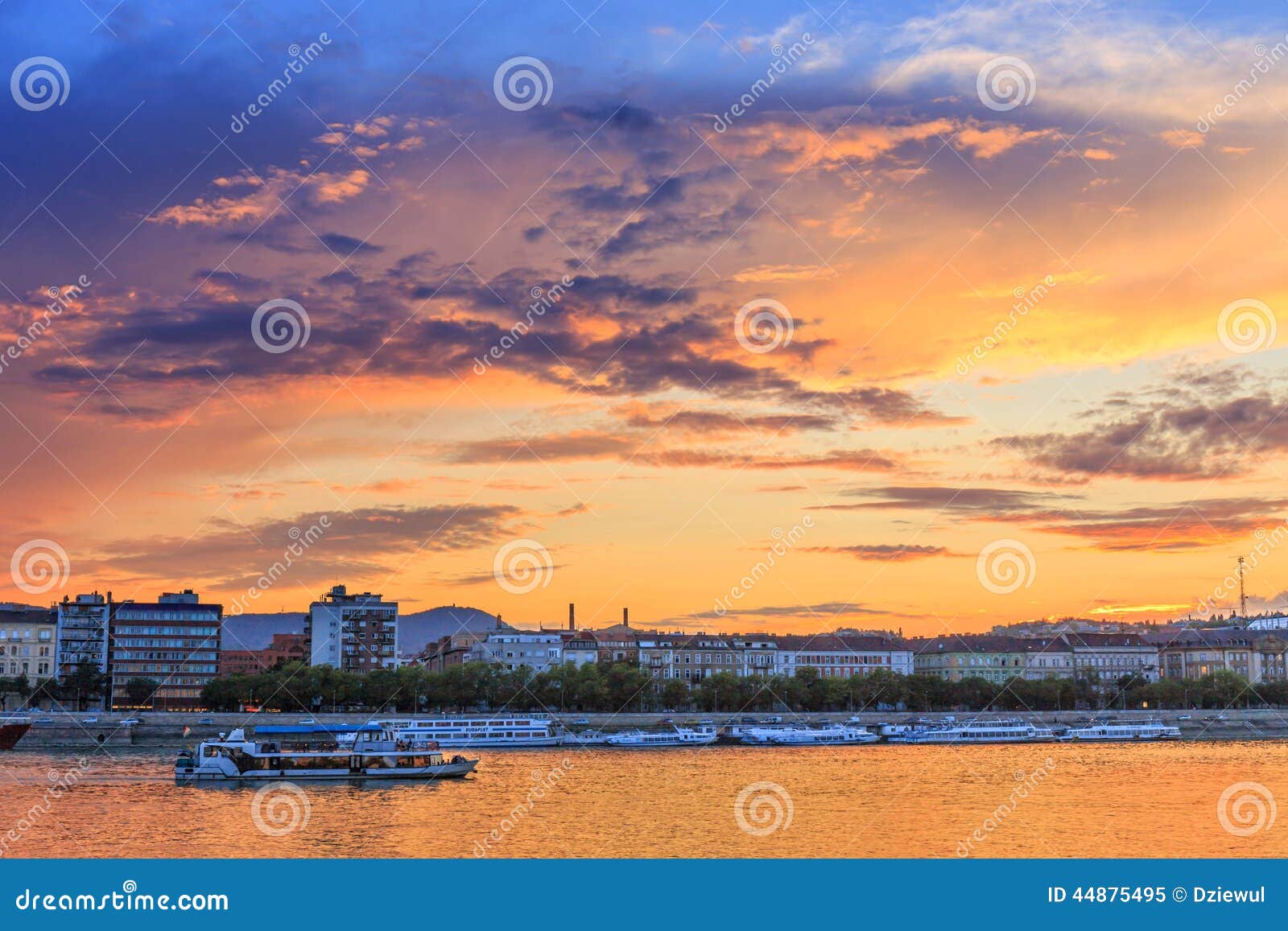 Budapest at sunset stock image. Image of night, hungary - 44875495