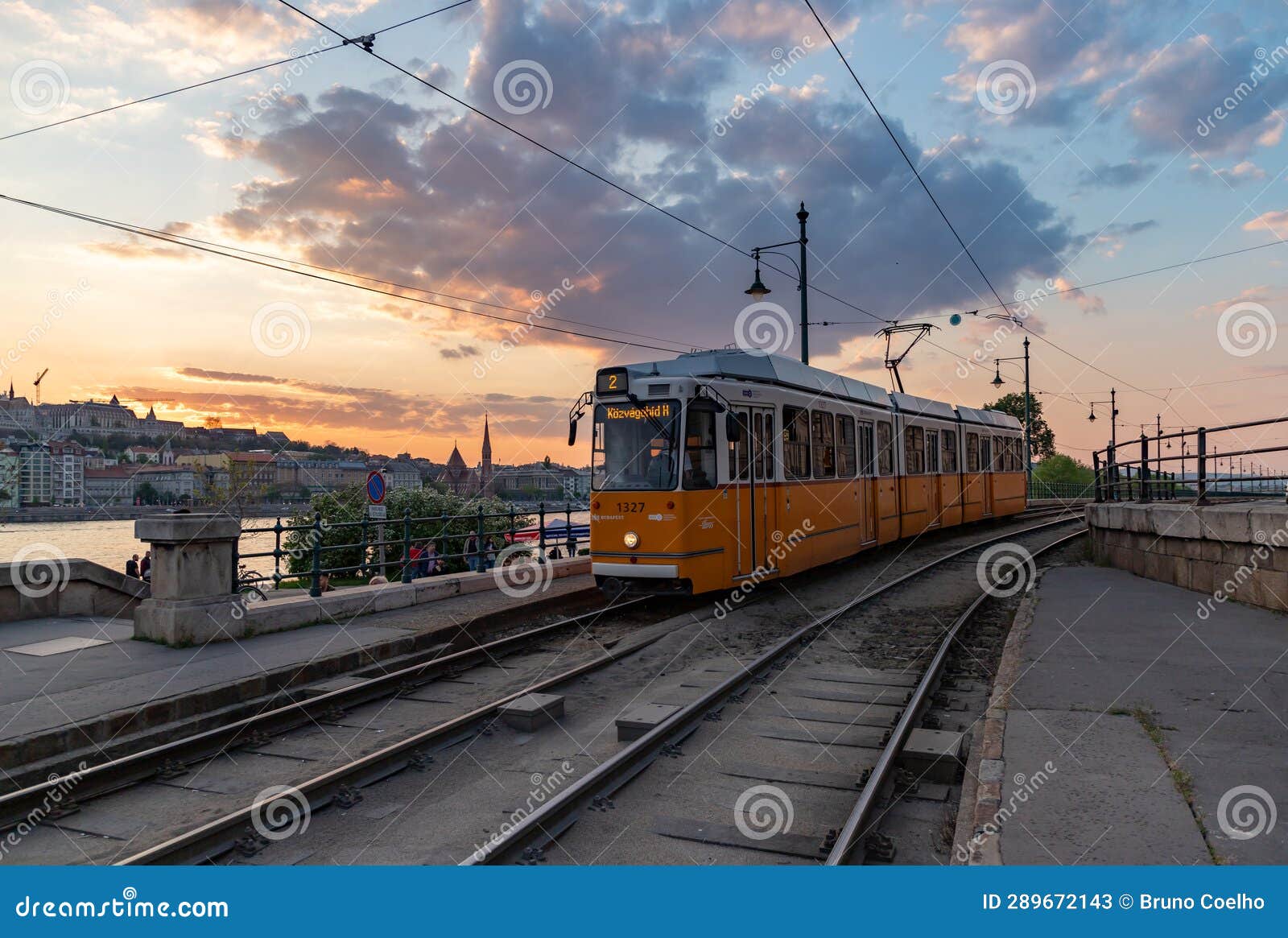 Budapest Tram, Or Called Villamos, Ganz CSMG, On A Stop In Buda ...