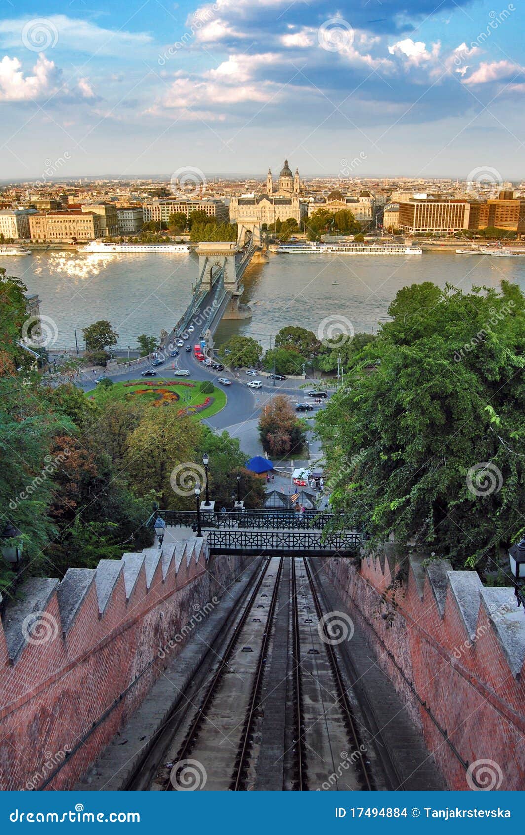 Budapest, View from Buda Castle Funicular Stock Photo - Image of boat ...