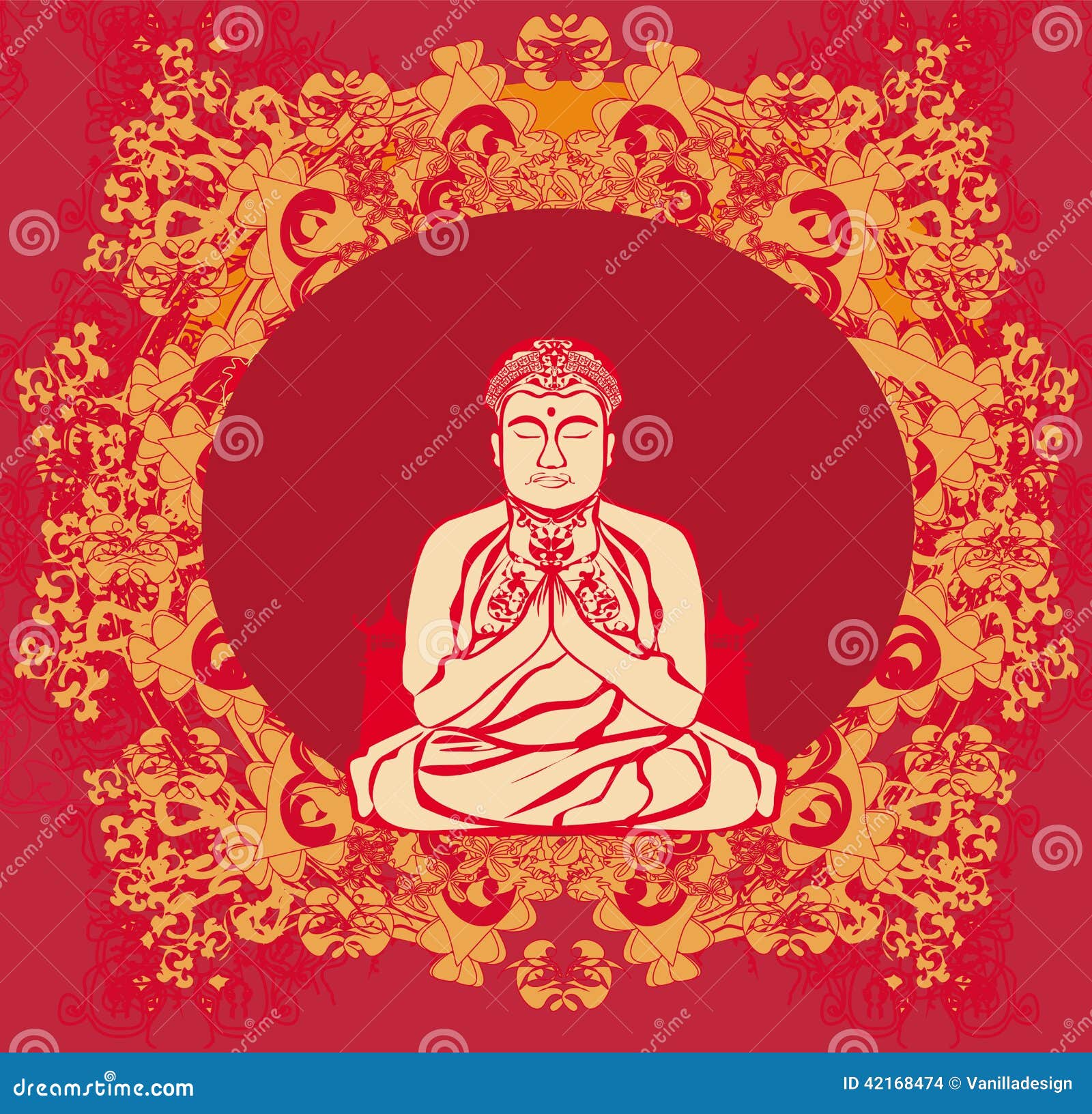 Buddha - abstract card stock vector. Illustration of isolated - 42168474