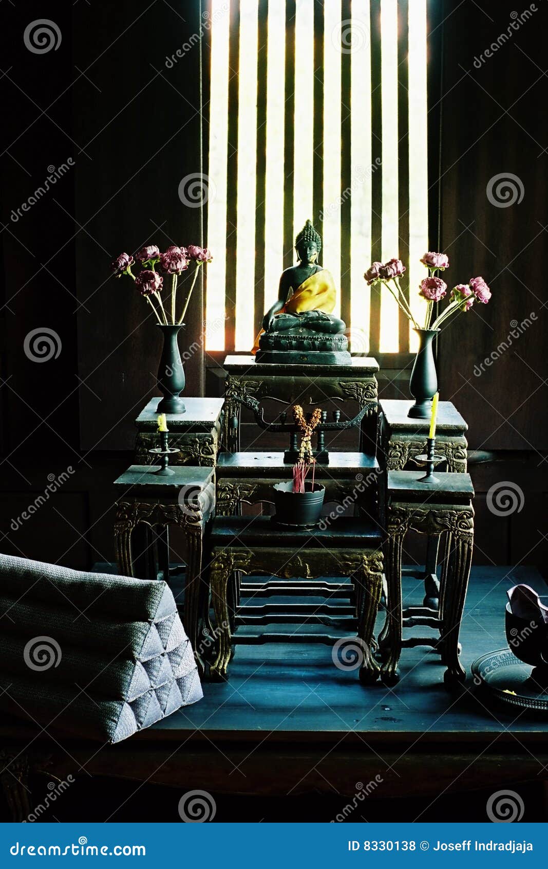 Buddha on Altar in Family Home Stock Photo - Image of peace, asian: 8330138