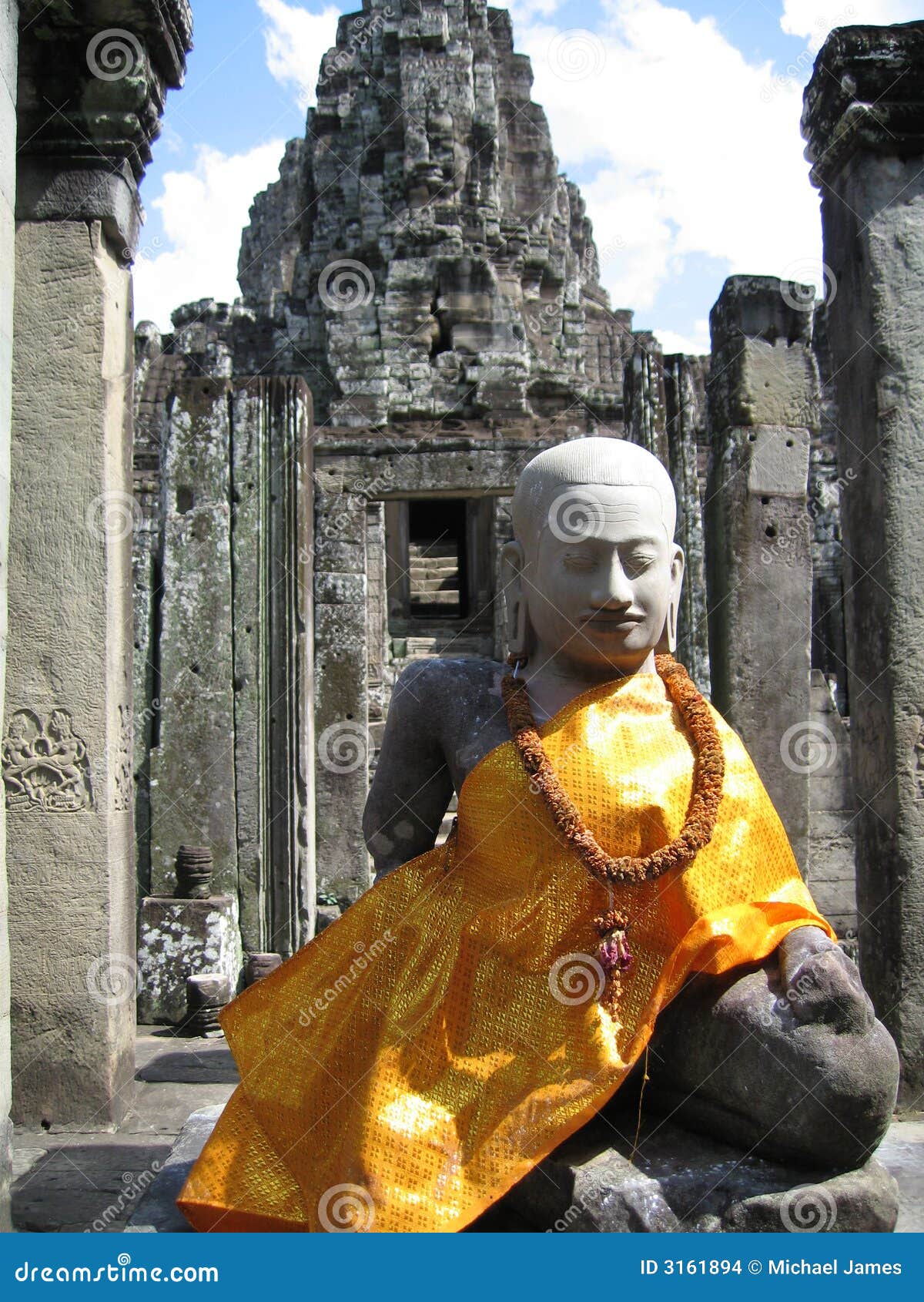 Buddha at Angkor Wat stock photo. Image of temple, orange - 3161894