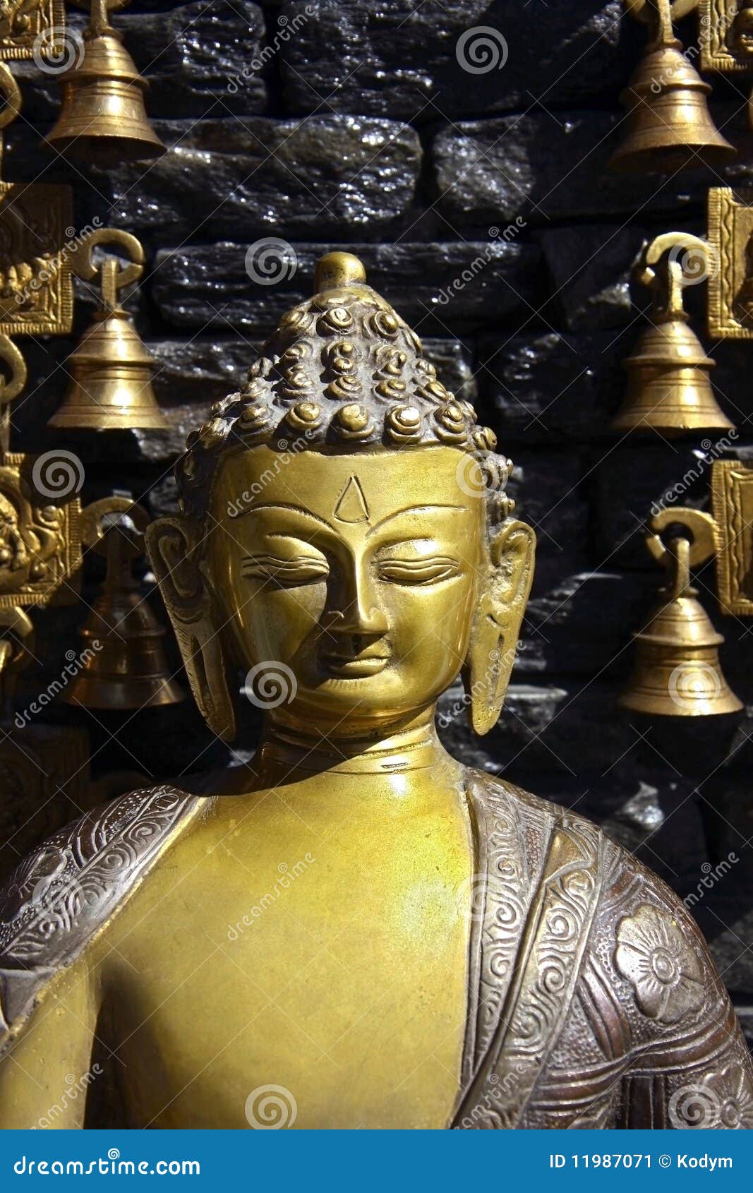 Buddha and the bells stock image. Image of bell, color - 11987071