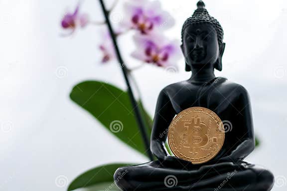Buddha with bitcoin stock image. Image of buddhism, financial - 117701681