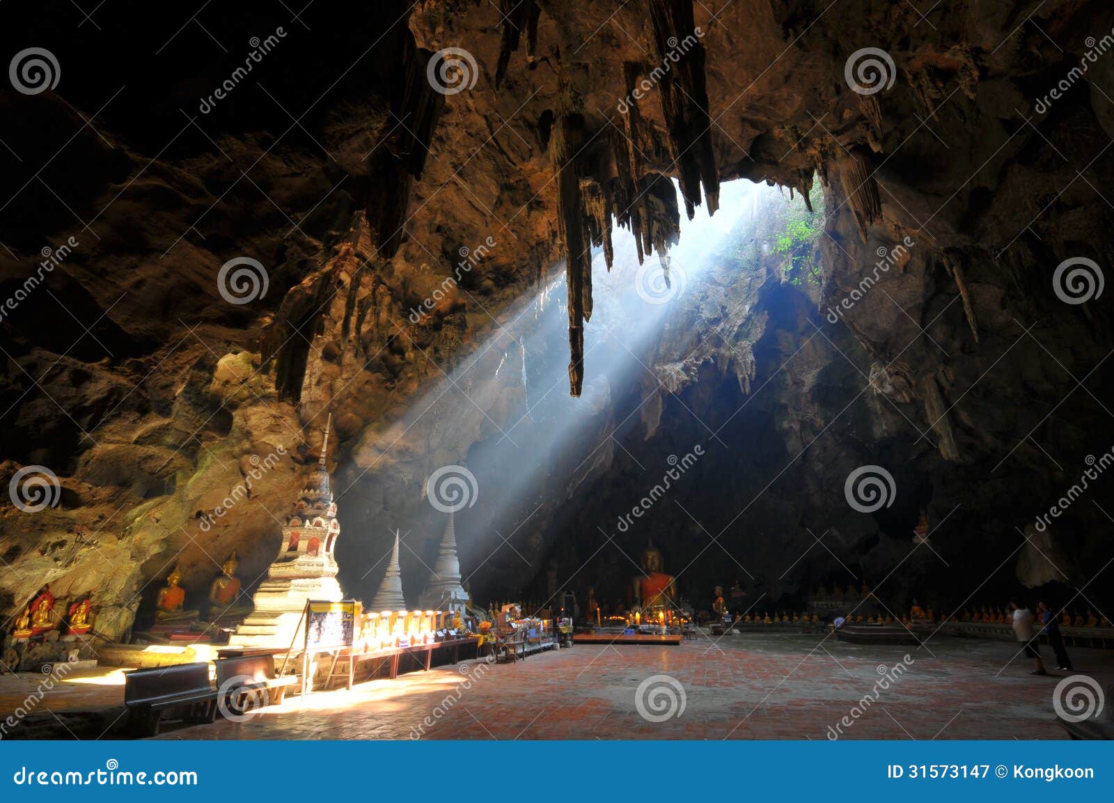 Buddha in a cave stock image. Image of thailandbangkok - 31573147