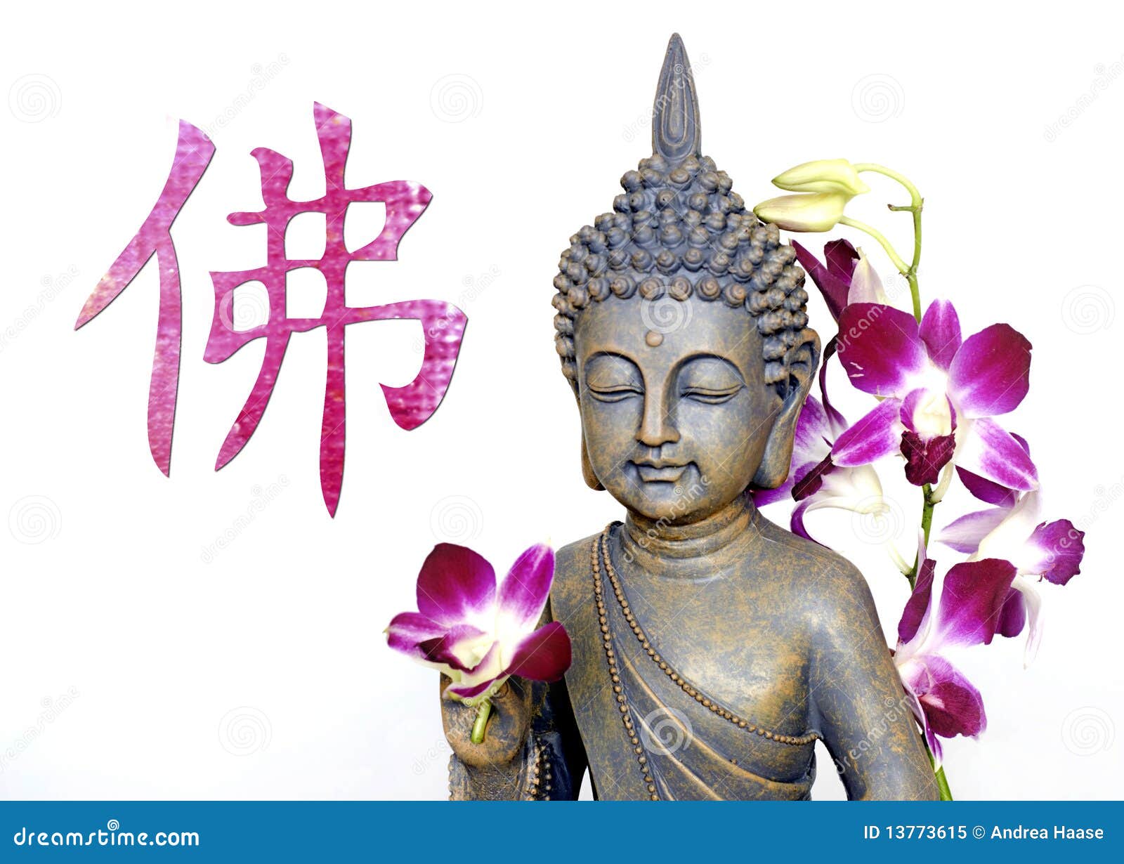 Buddha and Chinese Symbol for Buddha Stock Image - Image of symbol ...