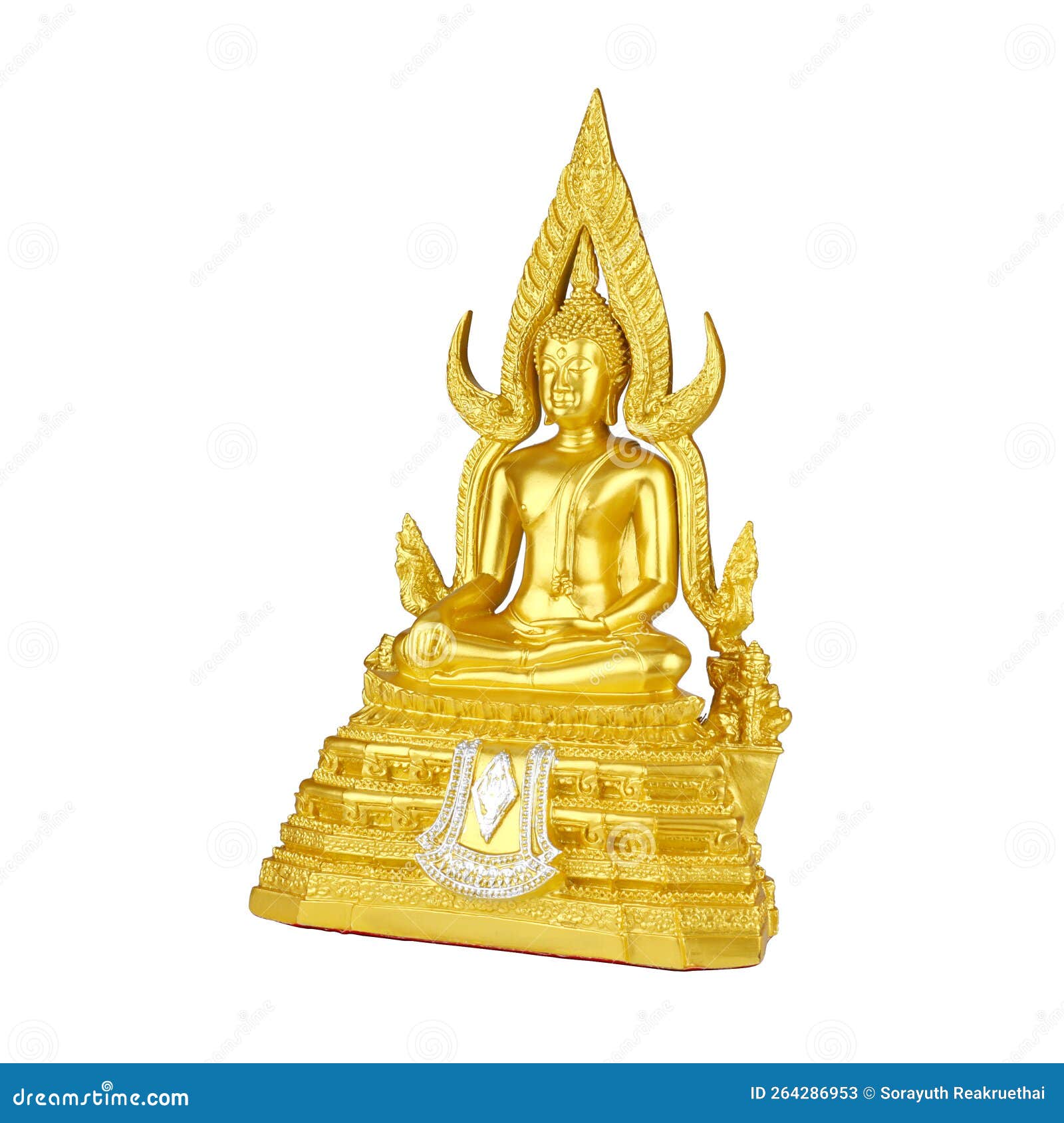 Buddha Chinnarat Statue on a White Background Stock Image - Image of ...