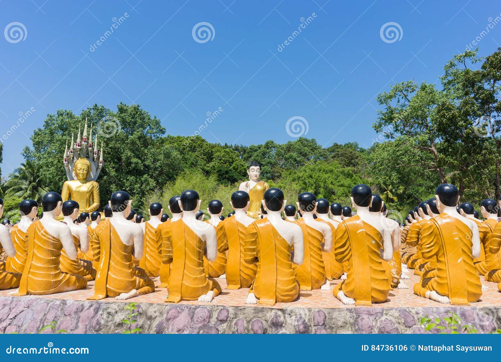 Buddha with Disciple at Thai Temple Stock Photo - Image of disciple ...