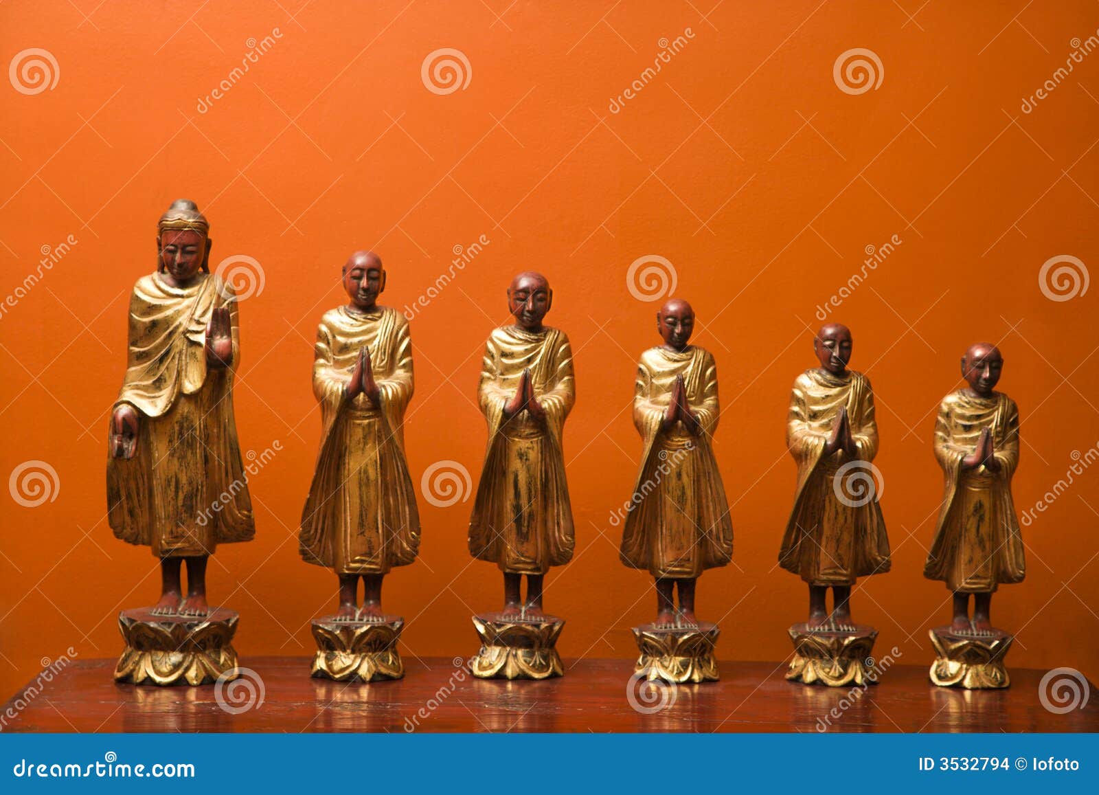 Buddha and disciples. stock photo. Image of interior, icon - 3532794