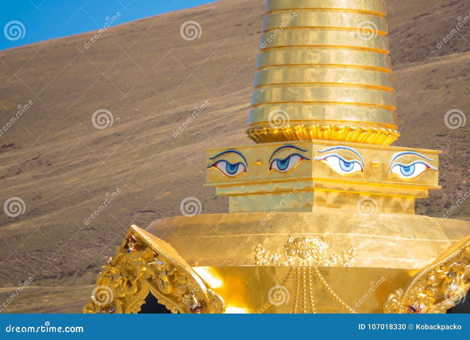Buddha Eyes, Also Known As Wisdom Eyes on a Stupa in China. Stock Photo ...