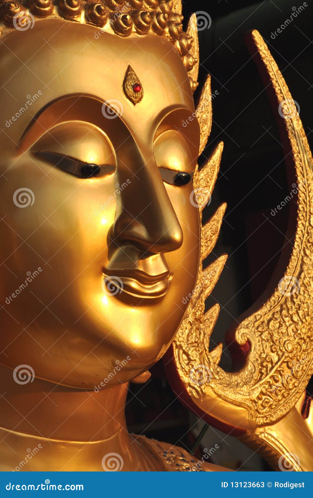 Buddha Face Brass Aura stock image. Image of hair, golden - 13123663