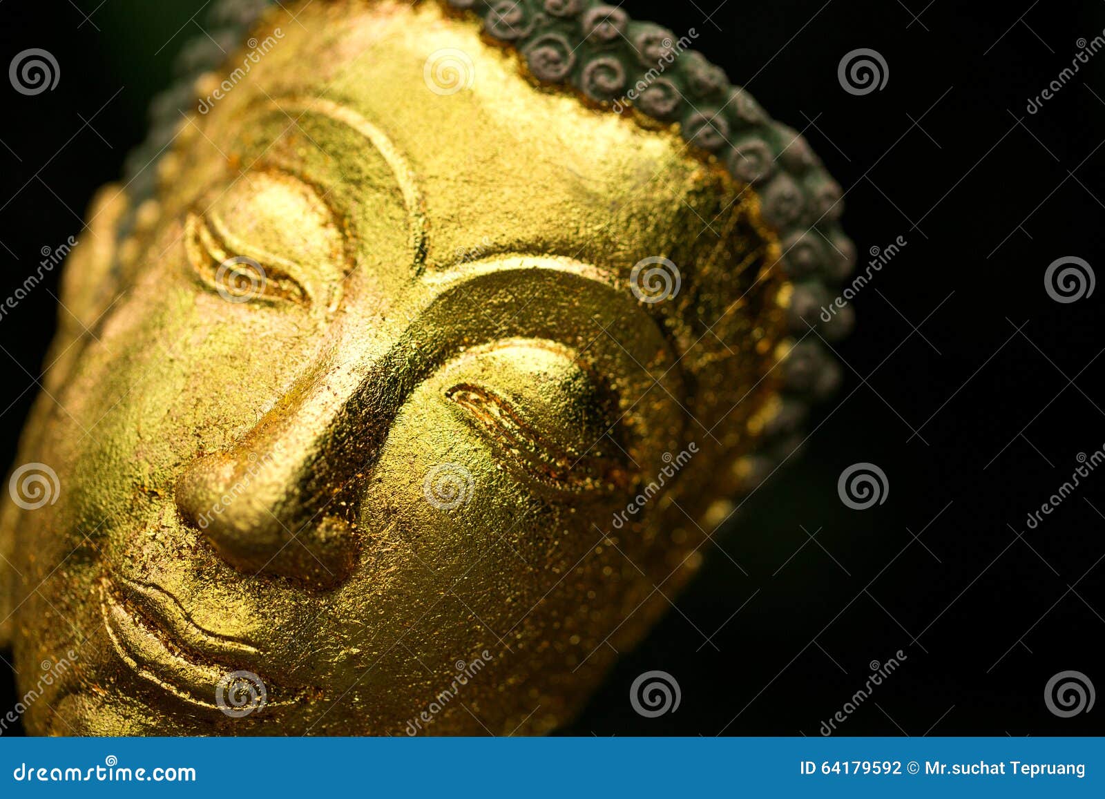 Buddha Face in Close-up Style Stock Photo - Image of face, gold: 64179592