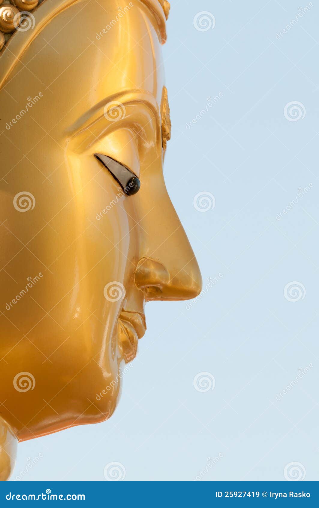 Buddha face in profile stock image. Image of culture - 25927419