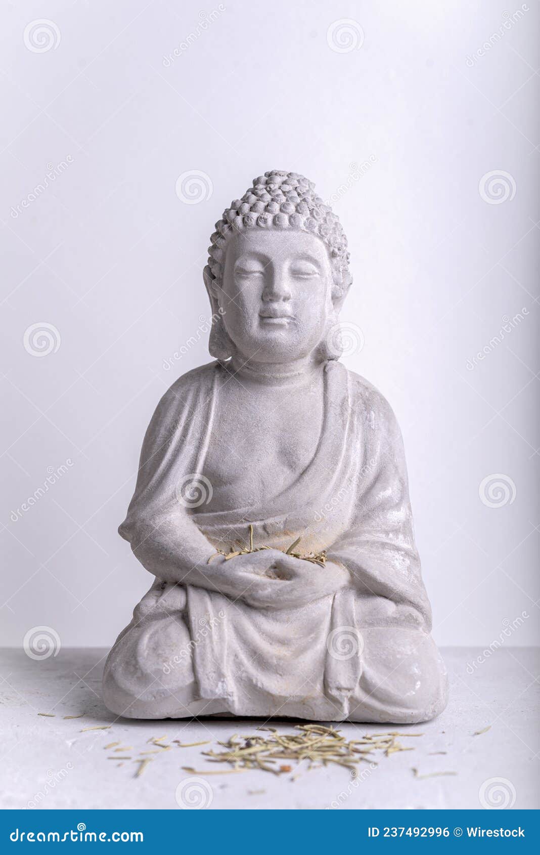 Buddha Figure with Vertical White Stock Photo - Image of isolated ...