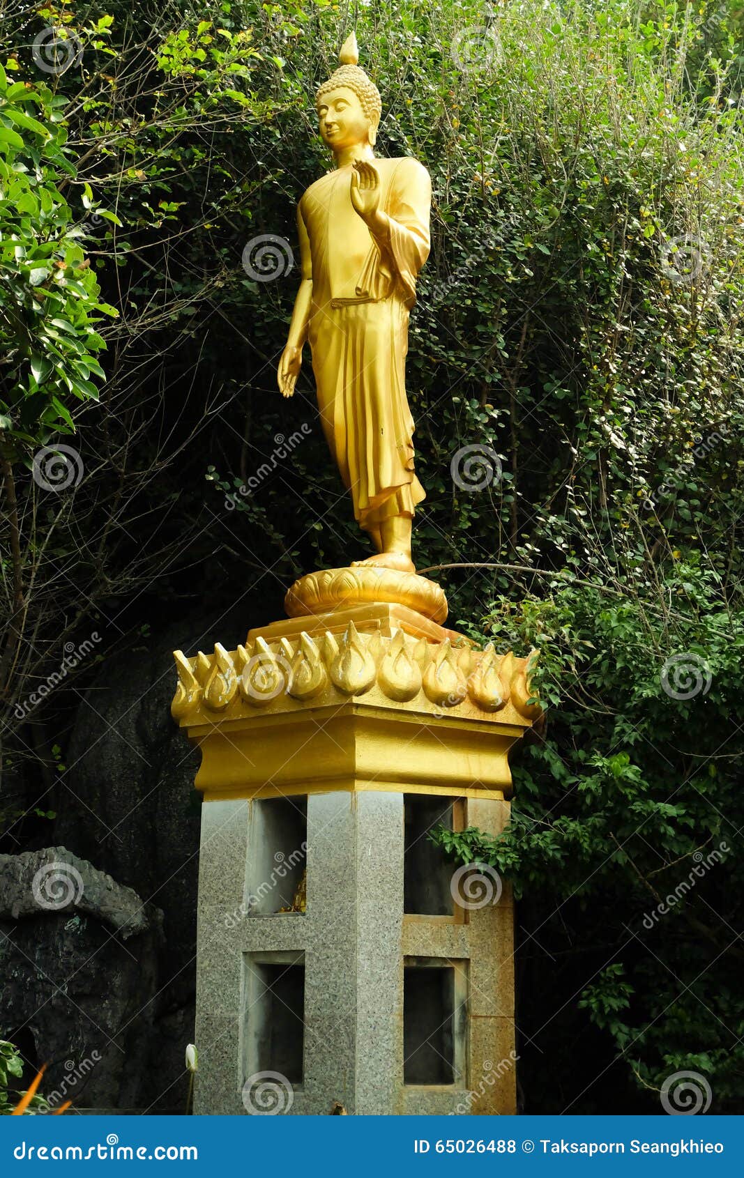 Buddha in forest stock photo. Image of religion, sculpture - 65026488