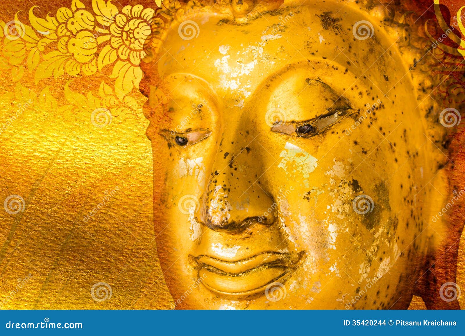 108 Buddha Gold Statue Golden Background Patterns Thailand Photos ...