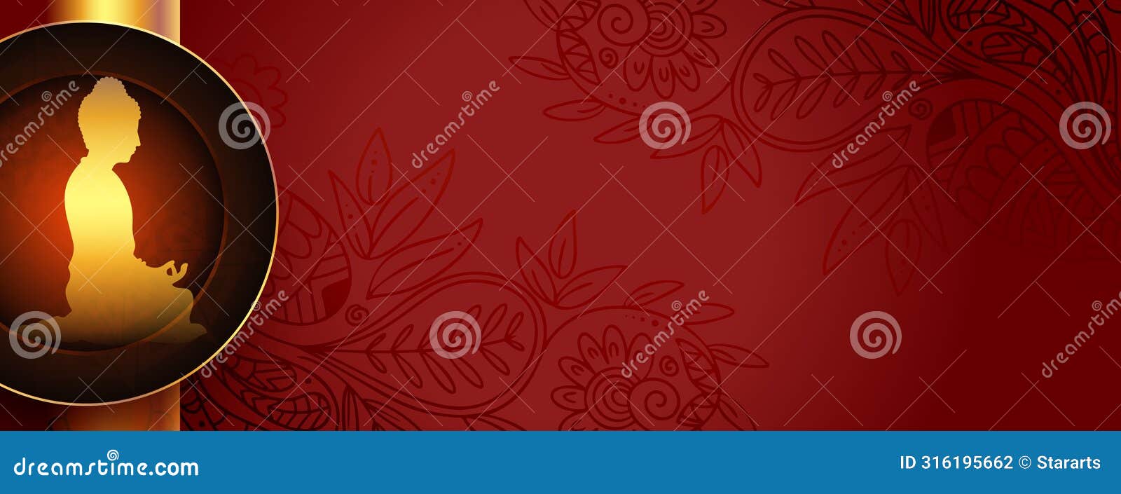 Buddha Or Guru Purnima Religious Banner With Text Space Vector ...