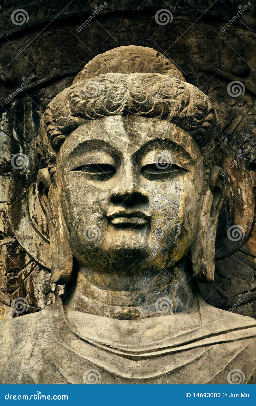 Buddha head stock photo. Image of longmen, head, travel - 14693000