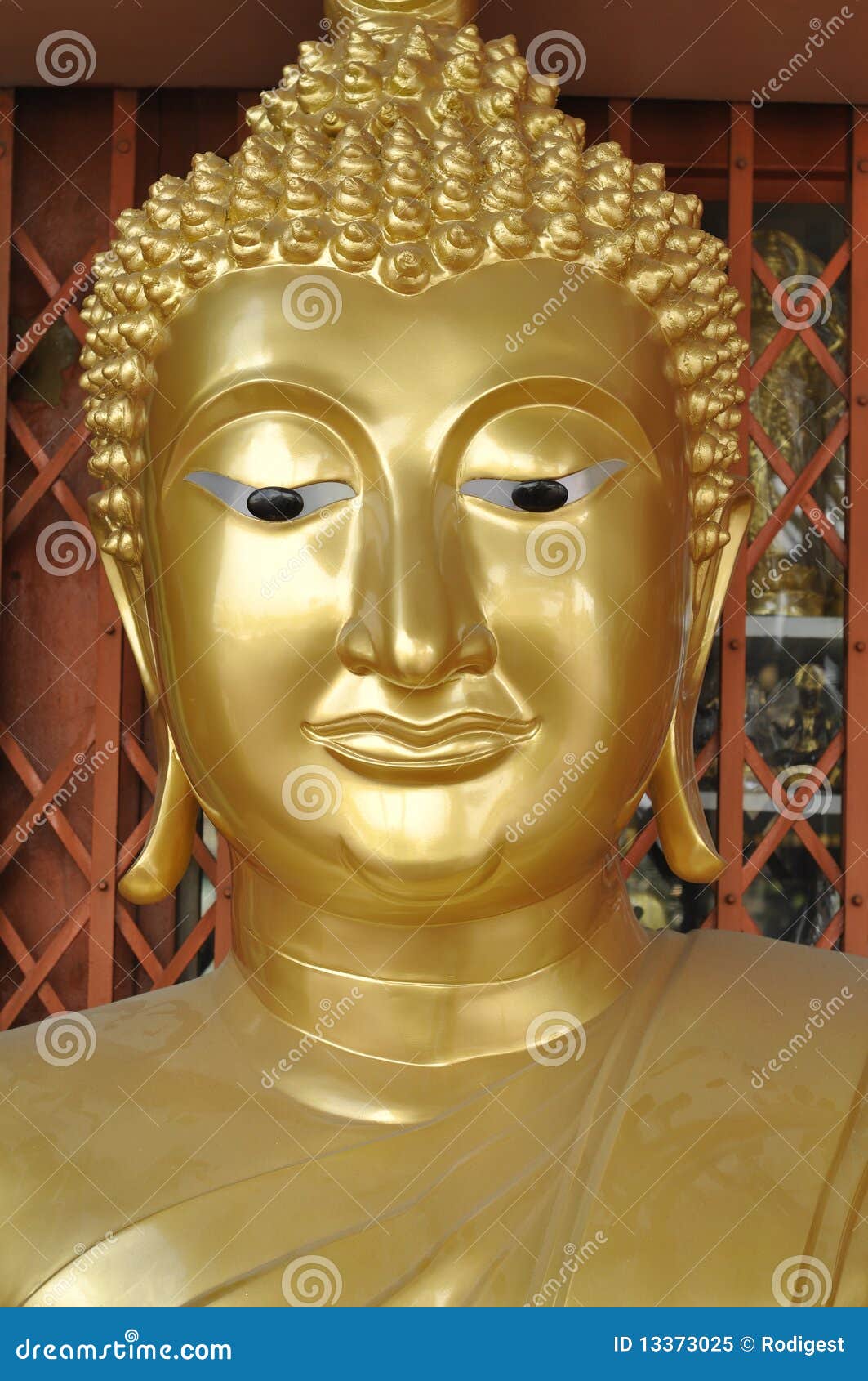 Buddha Head New Brass stock image. Image of configuration - 13373025