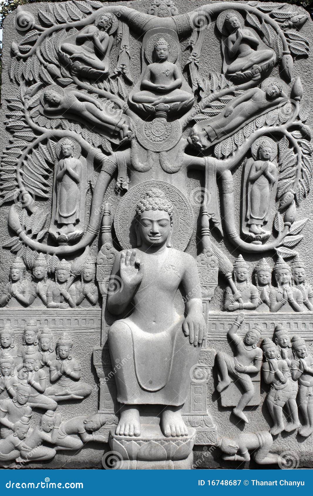 Buddha High Relief stock image. Image of beautiful, statue - 16748687