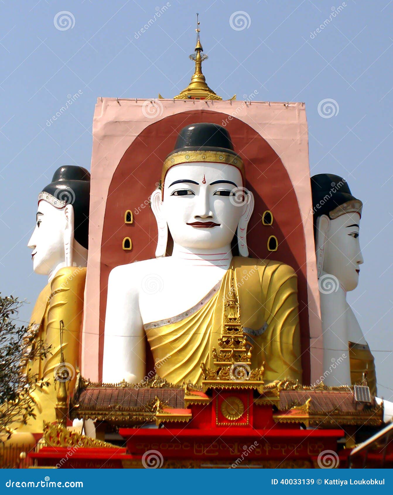 3 of 4 Buddha His Direction 4 Points in Myanmar Temple Stock Image ...