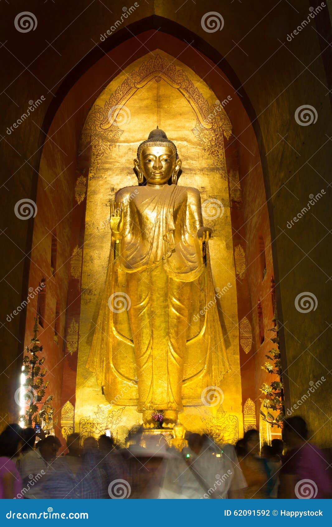 Buddha Image at Ananda Temple Stock Photo - Image of myanmar, ananda ...