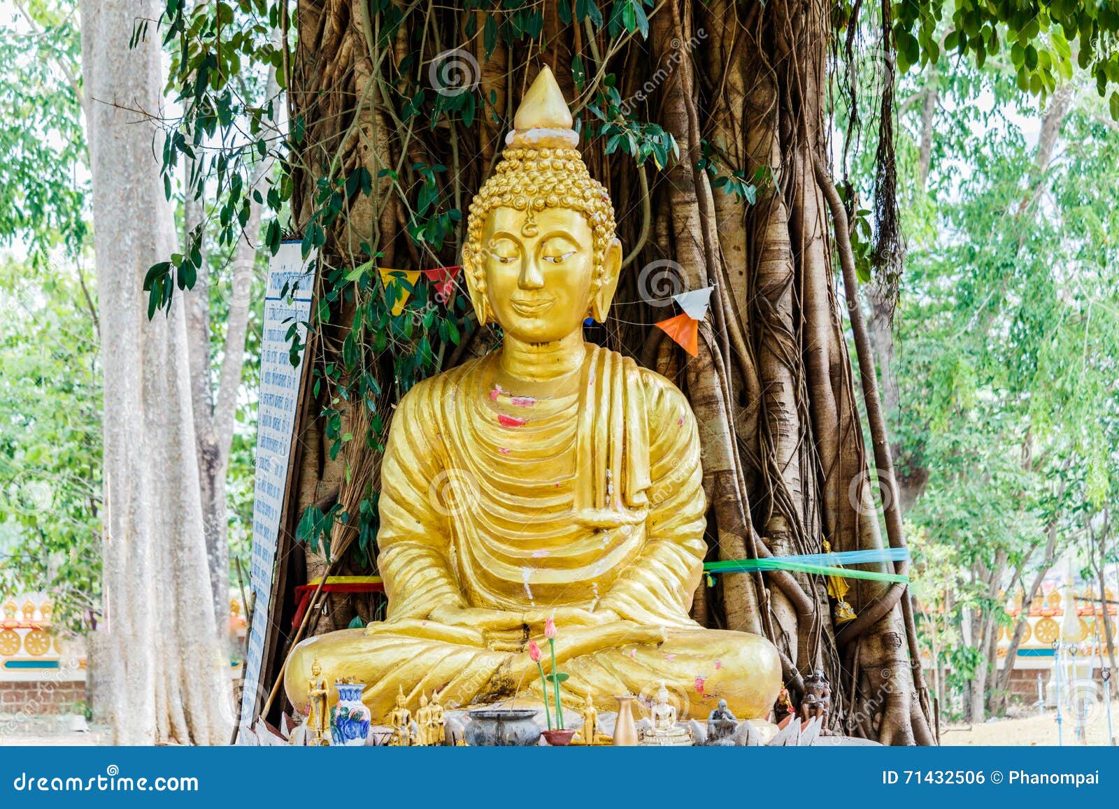 Buddha Image Under Bodhi Tree Stock Photo - Image of bodhi, spiritual ...