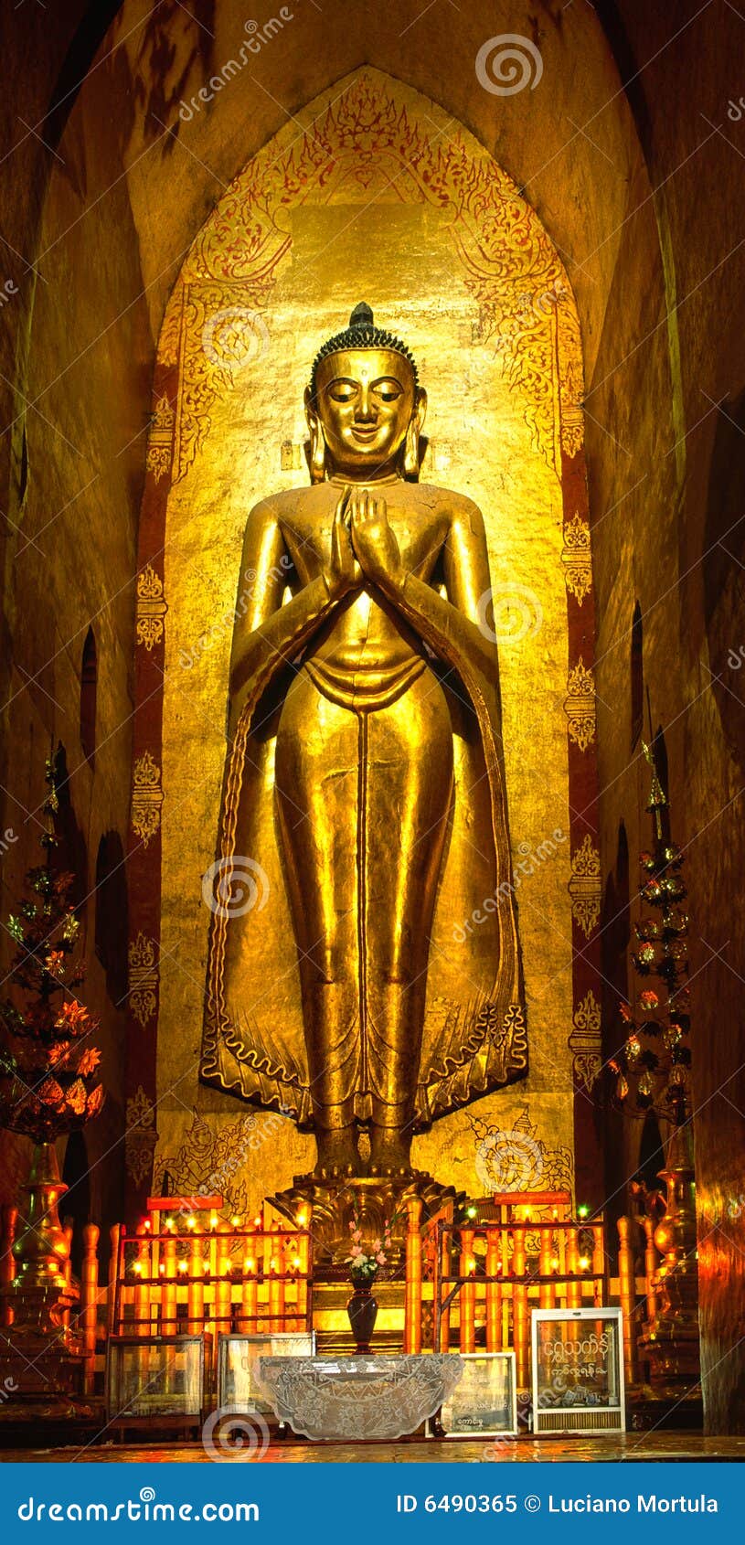 Buddha Inside Ananda Temple, Bagan, Stock Image - Image of authentic ...