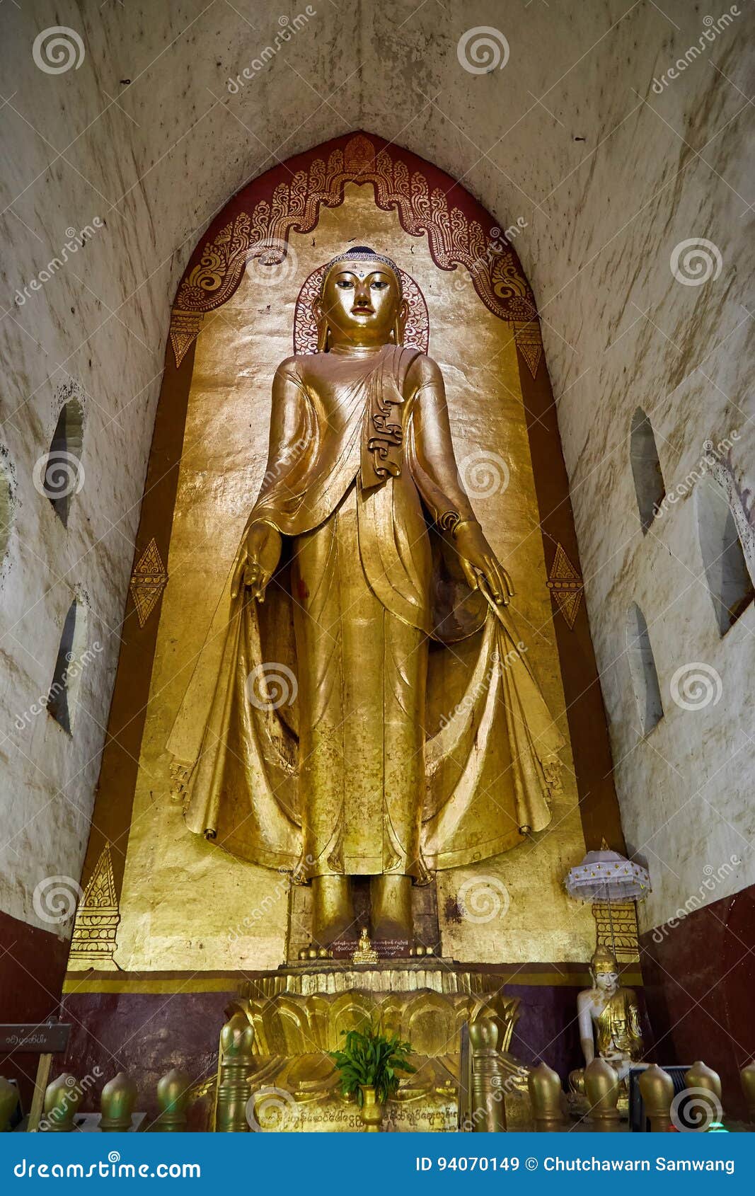 Buddha Inside Ananda Temple, Bagan Stock Image - Image of burma ...