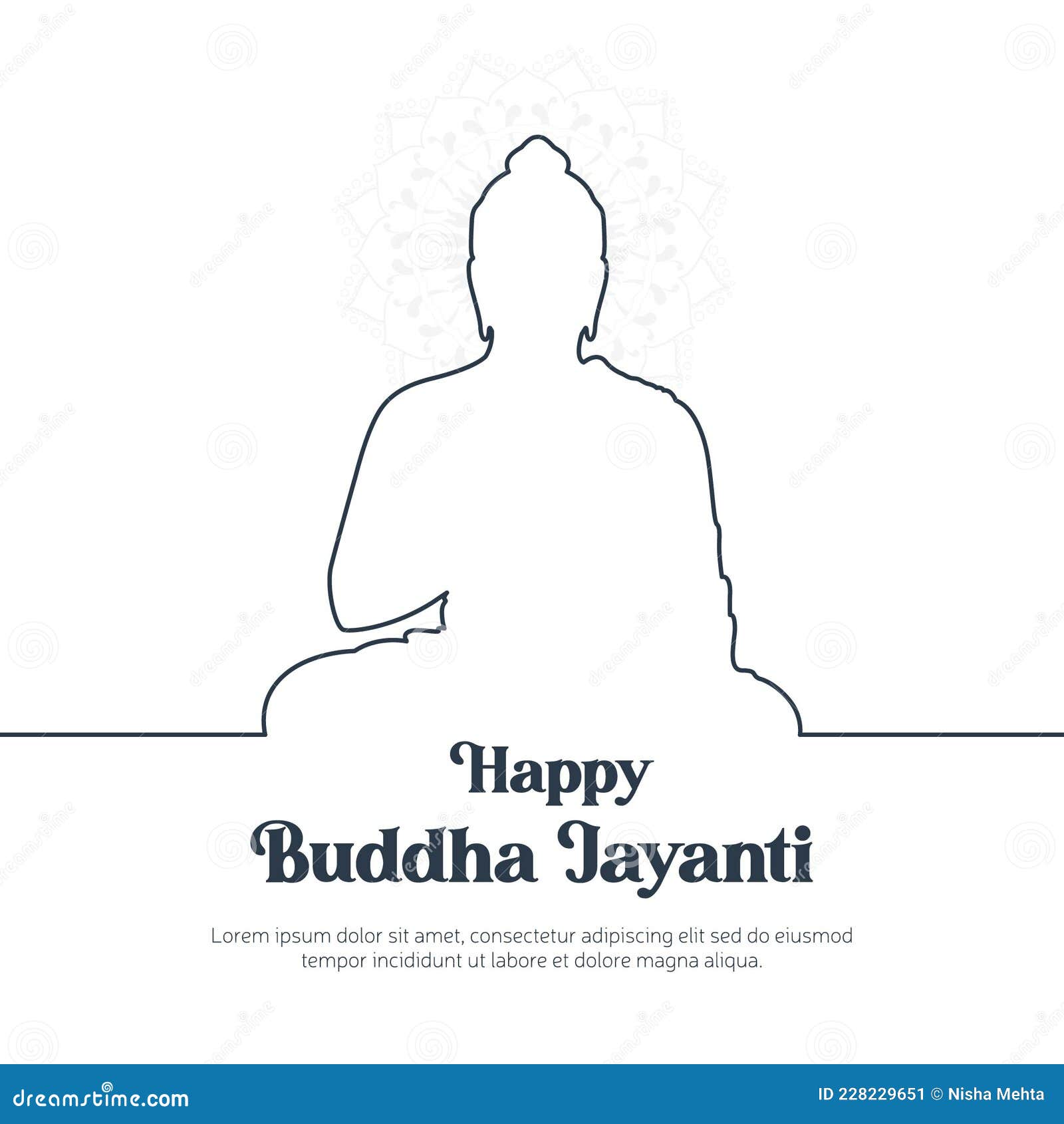 Happy Buddha Purnima Calligraphy Hand Lettering And Silhouette Of ...