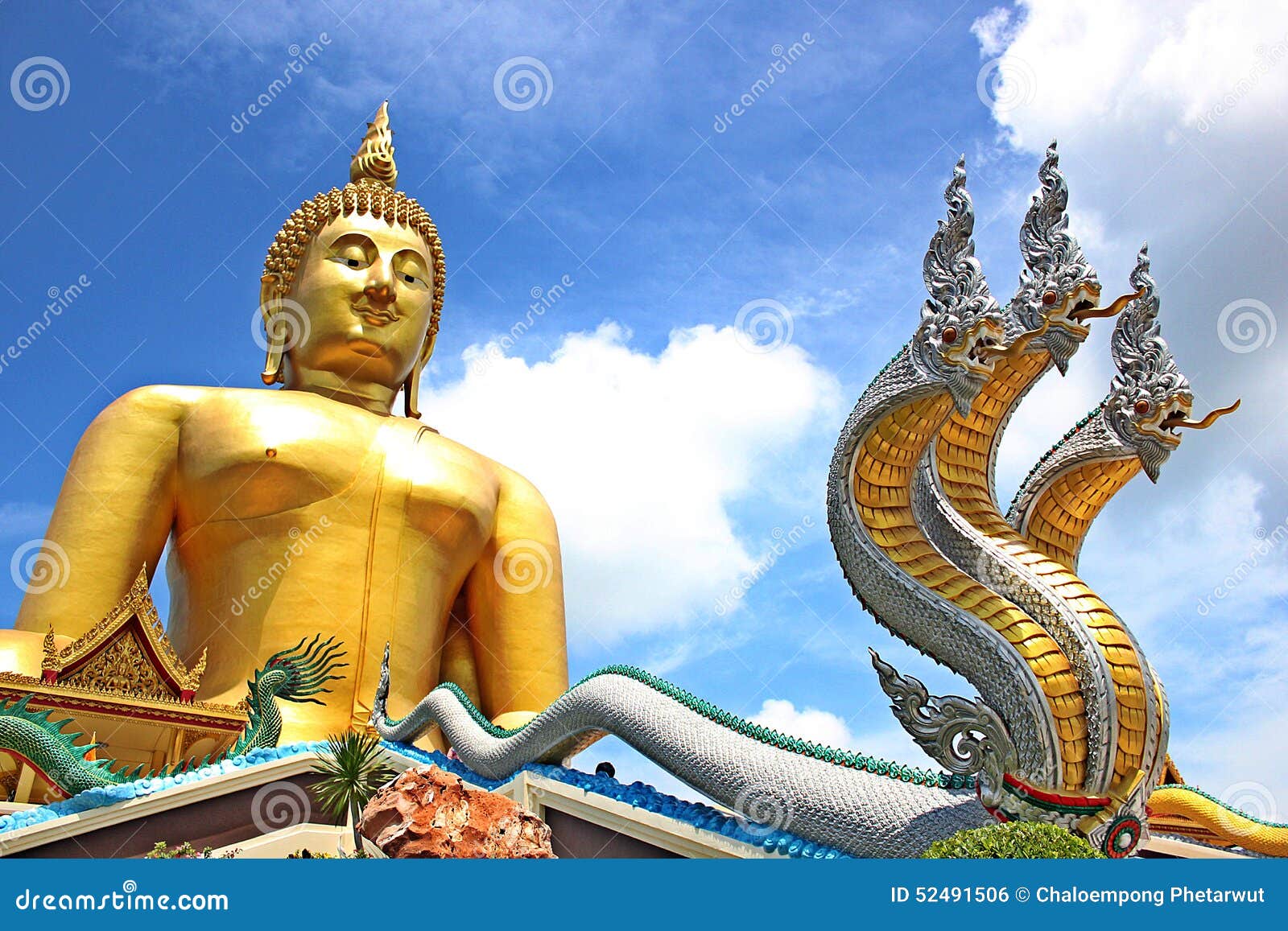 Buddha with King of Nagas stock photo. Image of design - 52491506