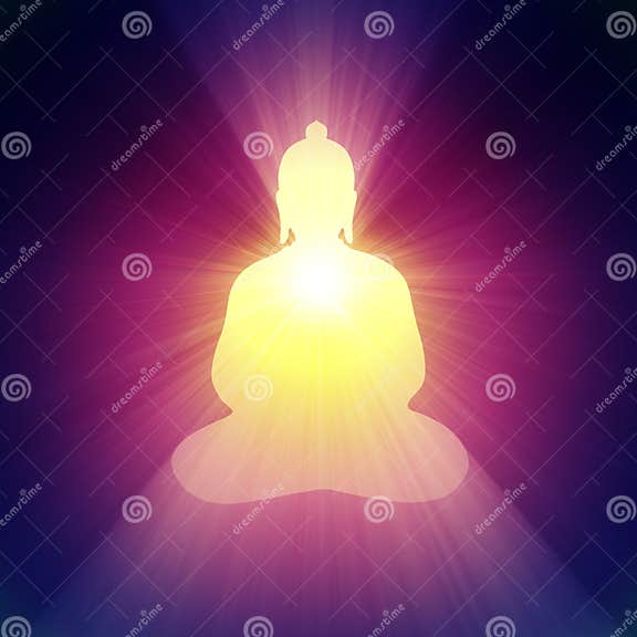 Buddha Light Halo Glowing Bright Flare Stock Illustration ...