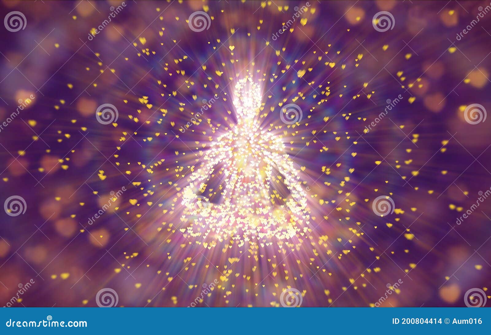 Buddha in a Meditative Pose. Vibrations of Energy and Rays of Light ...