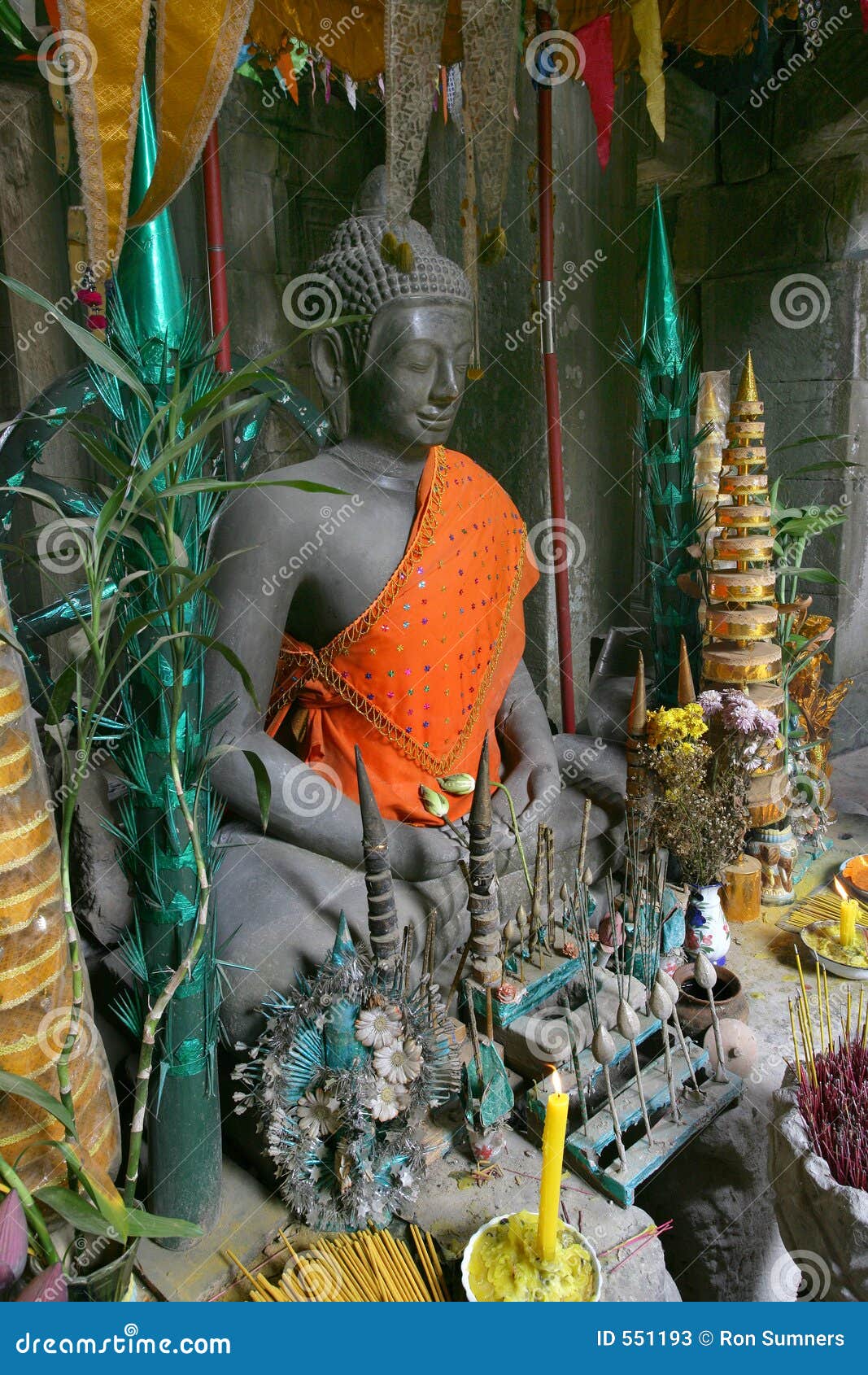 Buddha with offerings stock image. Image of offering, adore - 551193