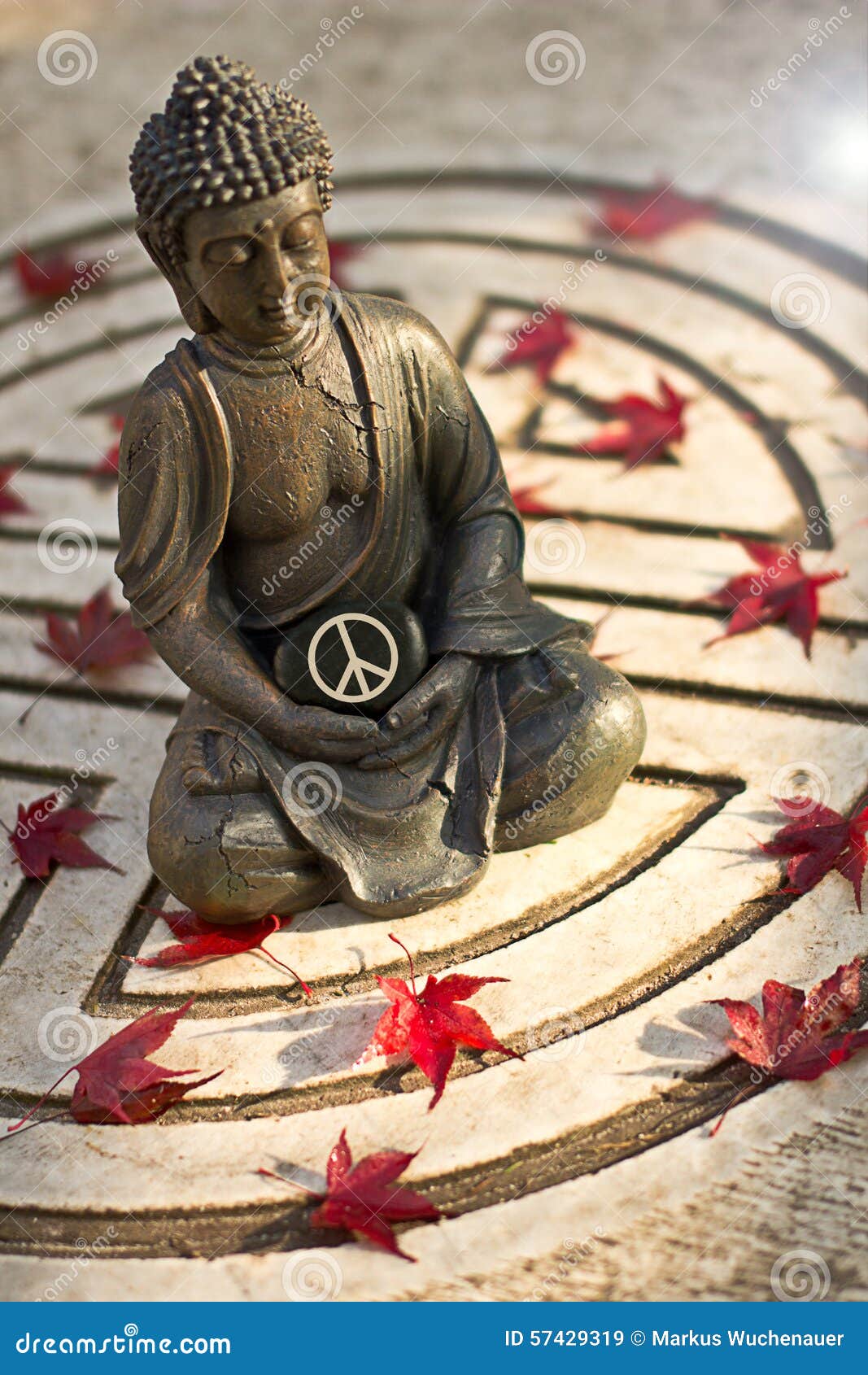 Buddha with the Peace Sign stock image. Image of introspection - 57429319
