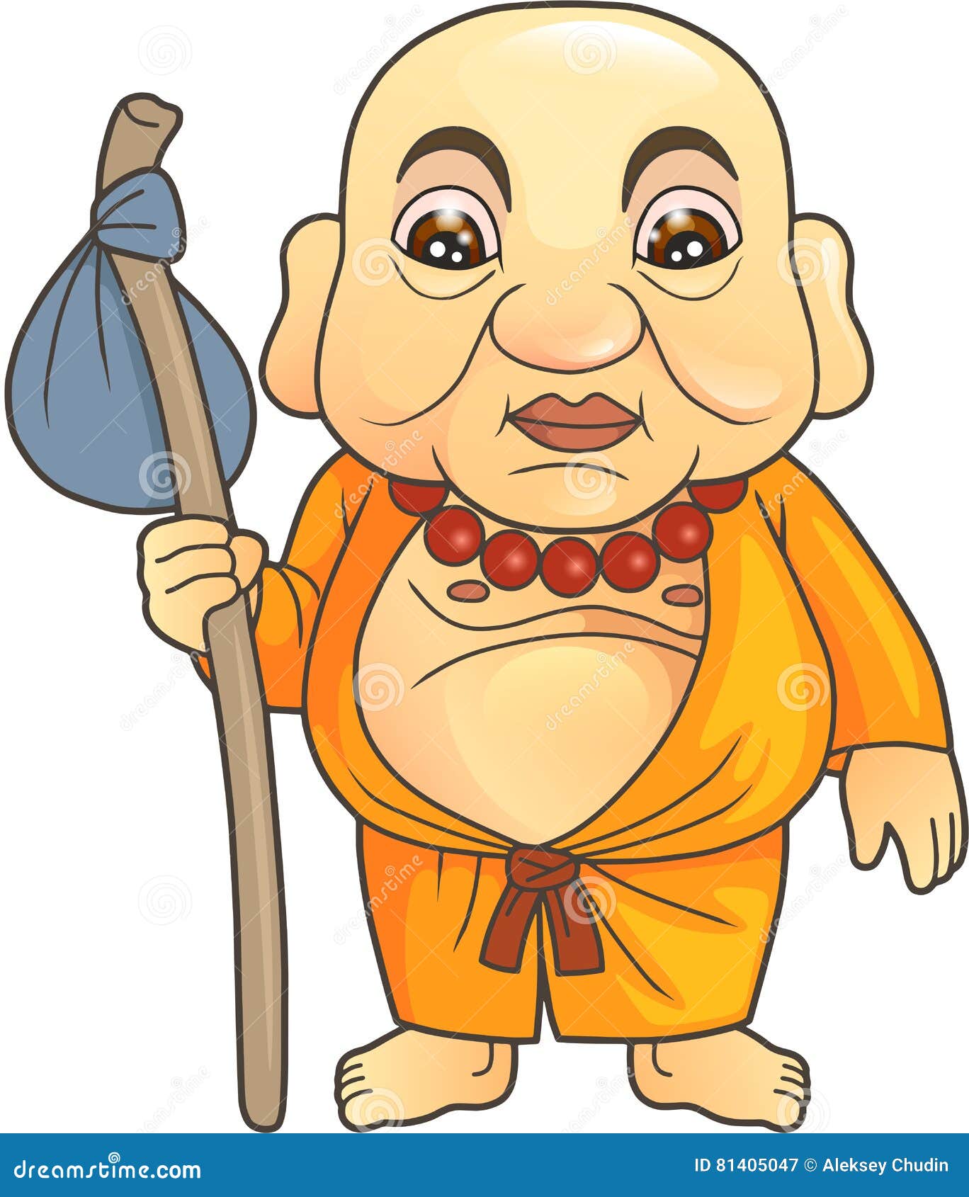 Buddha Preparing For A Long Journey Cartoon Vector | CartoonDealer.com ...