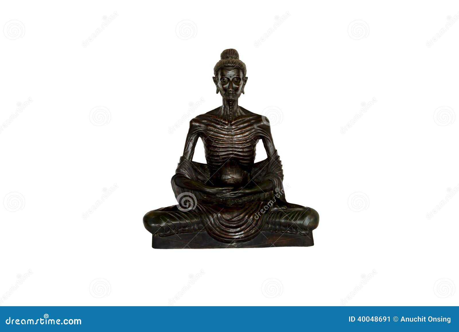 Buddha Seated Cross-leg in Attitude Subduing Himself Isolate on White ...