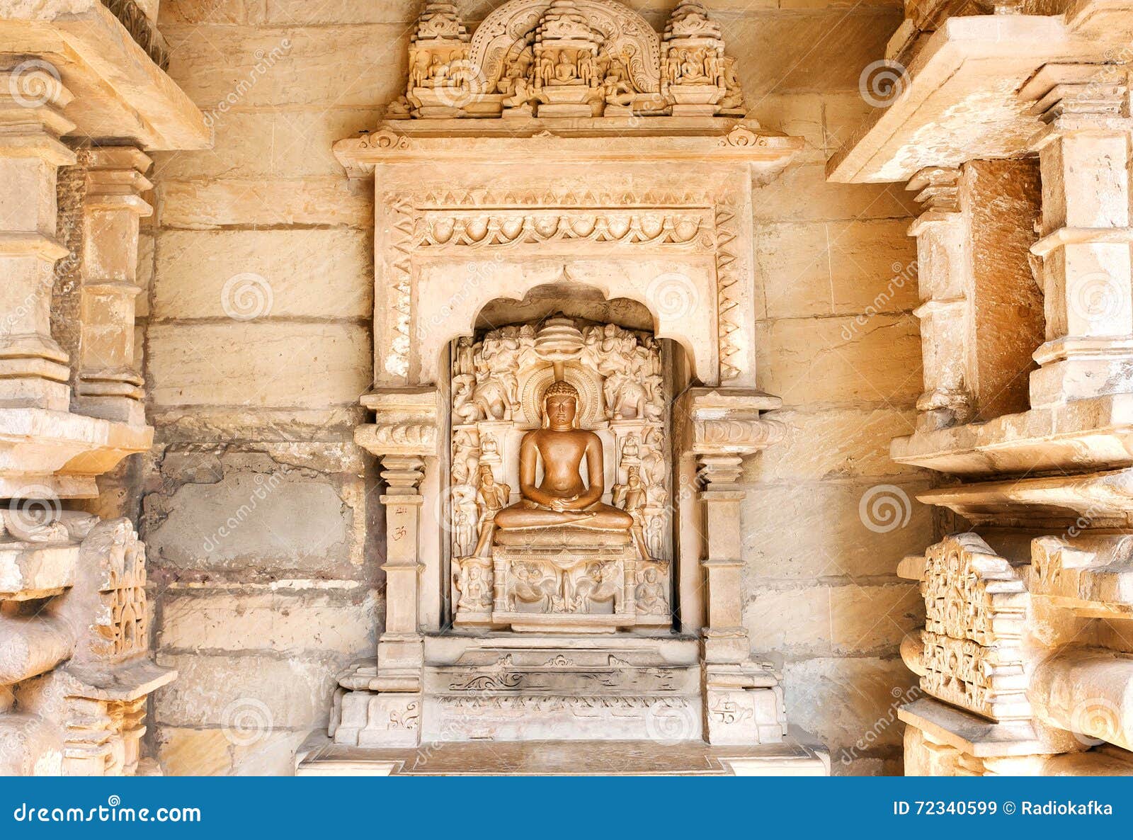 Buddha Sits in a Pose of a Meditating Sage. Sculpture Inside of Stone ...