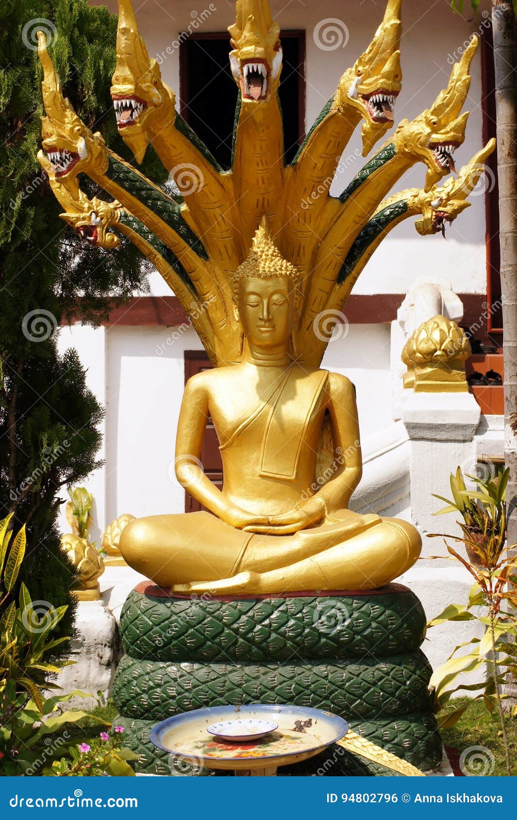 Buddha with snakes stock photo. Image of temple, buddhism - 94802796