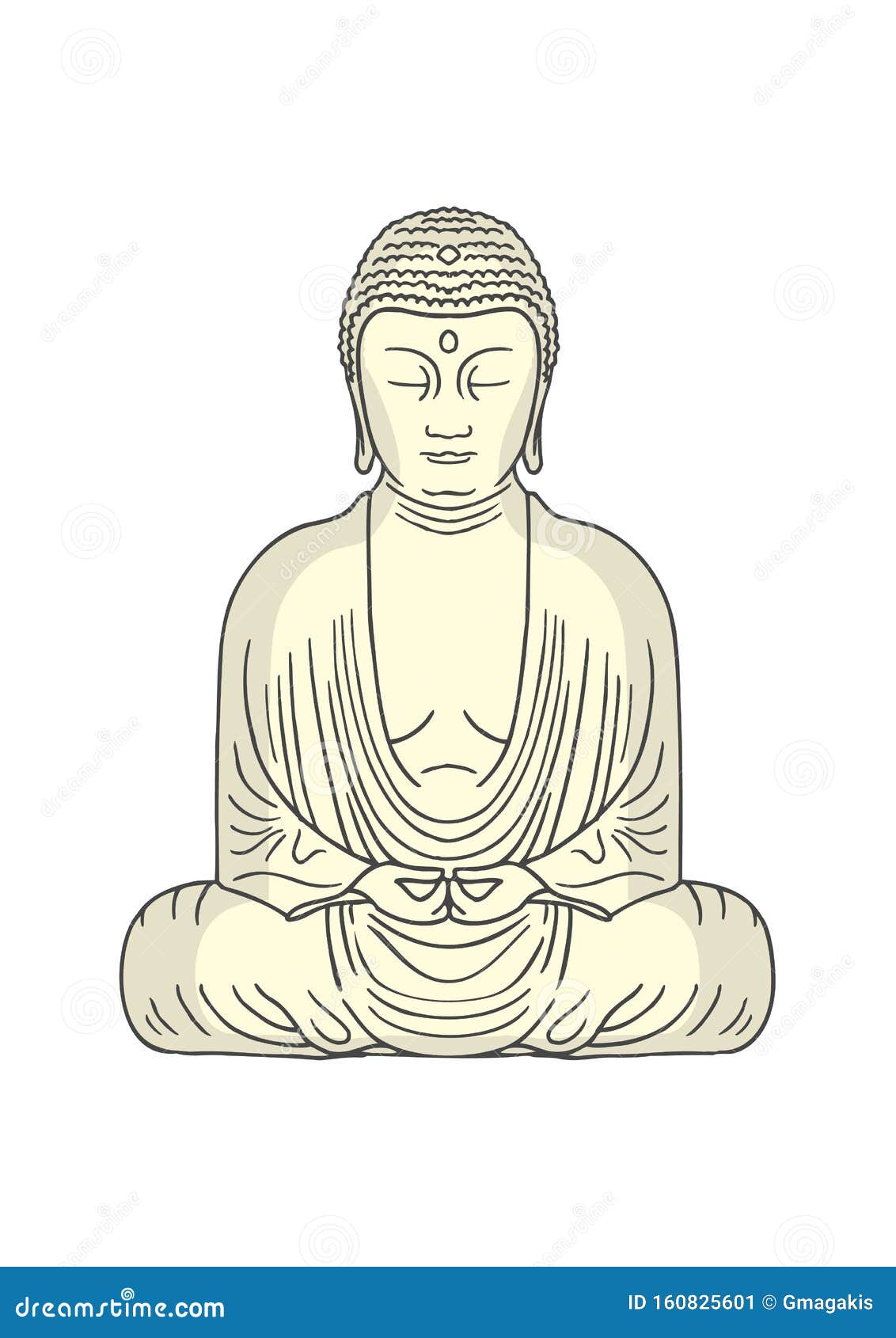 Simple Buddha Statue Design Stock Illustration - Illustration of ...