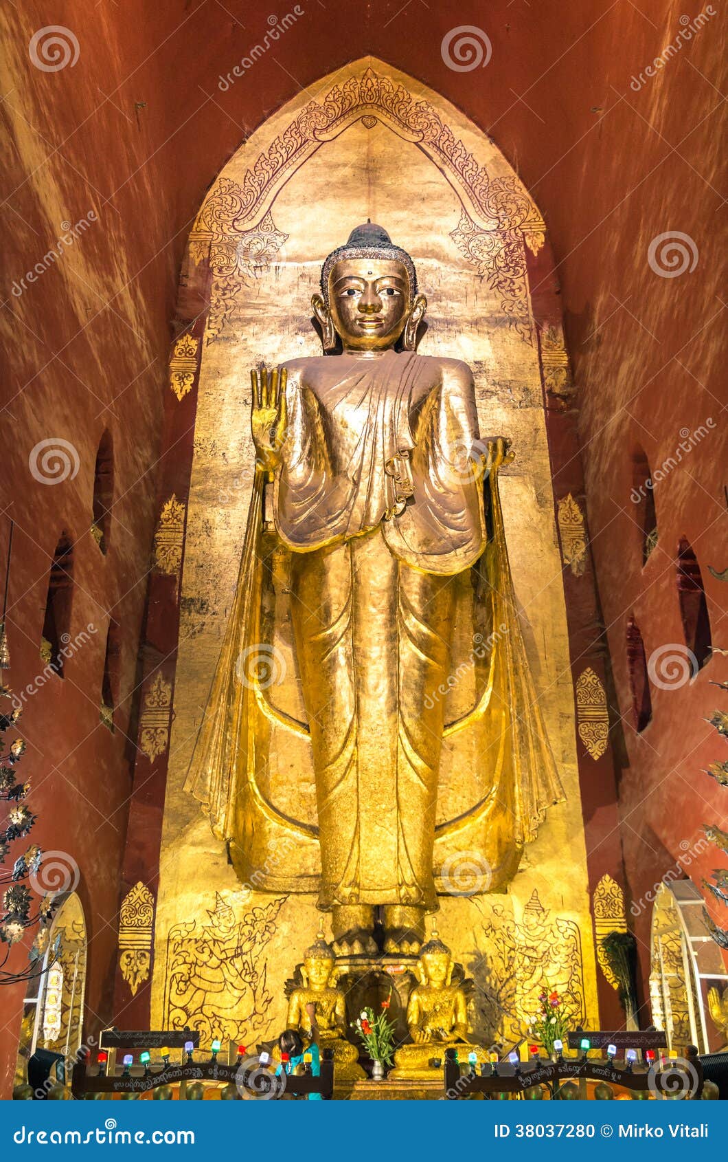 Buddha Statue in Ananda Temple - Bagan Myanmar Stock Photo - Image of ...