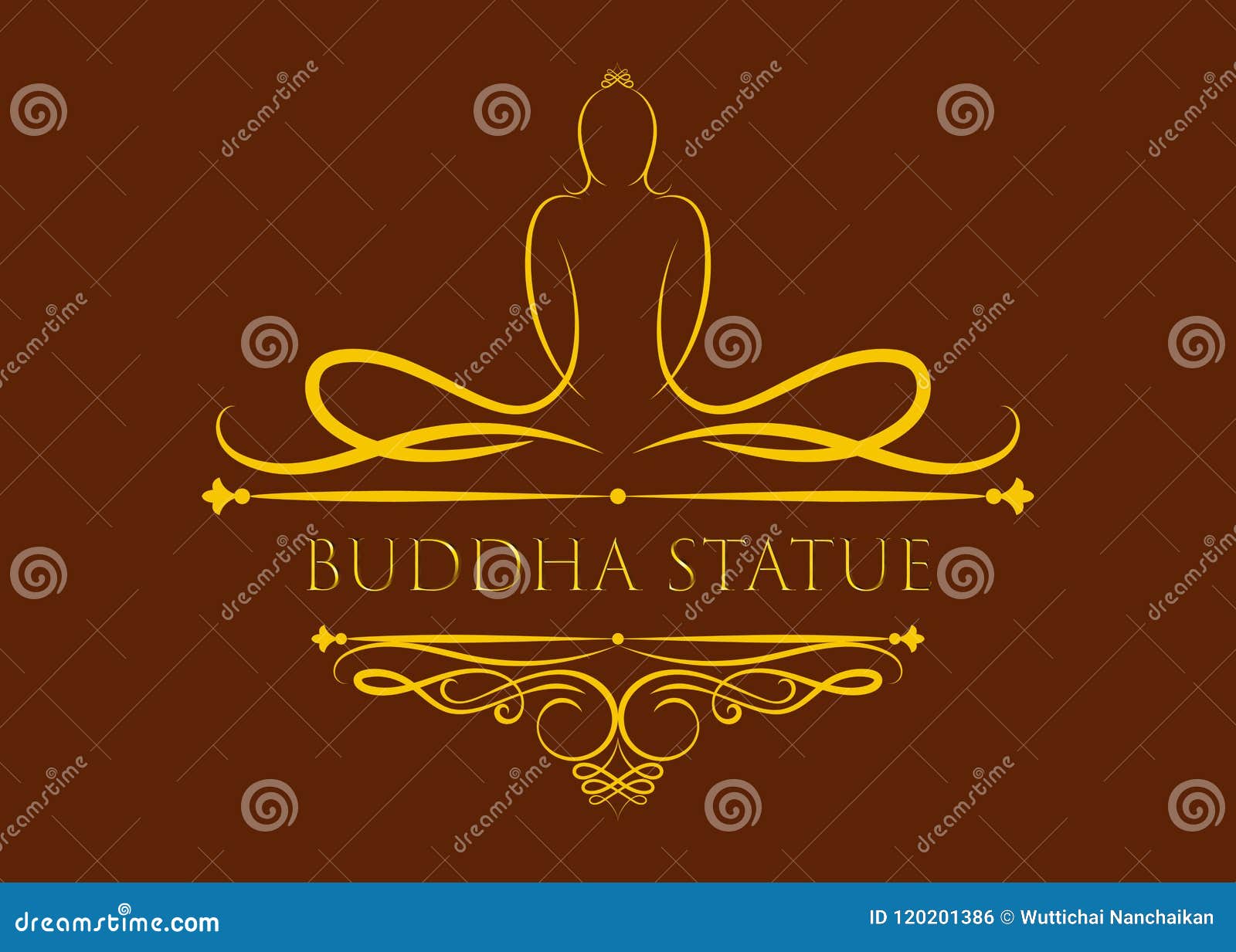 Buddha statue stock vector. Illustration of calligraphic - 120201386