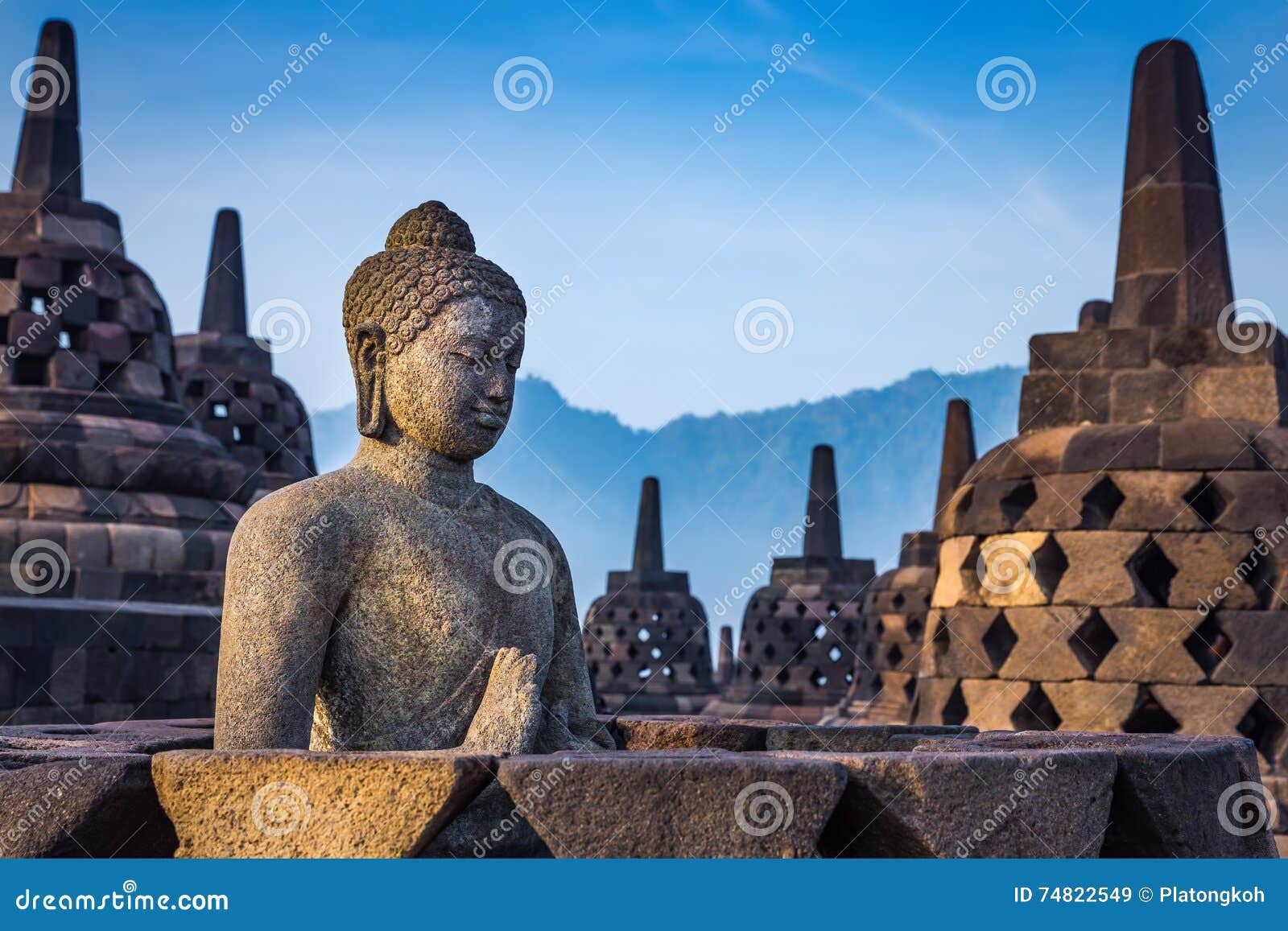 Buddha Statue in Borobudur Temple, Indonesia. Stock Image - Image of ...
