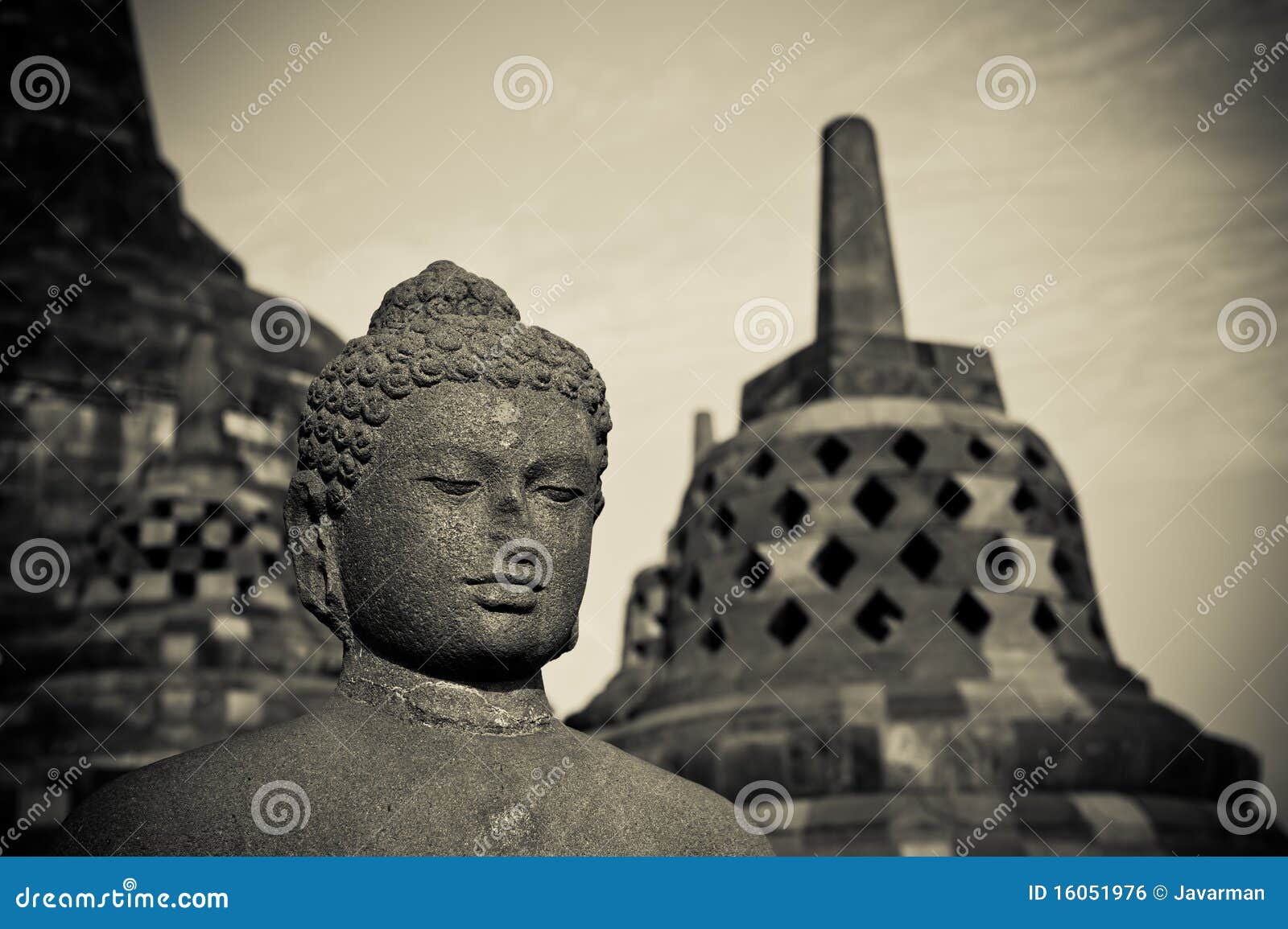 Buddha Statue at Borobudur Temple, Java, Indonesia Stock Photo - Image ...